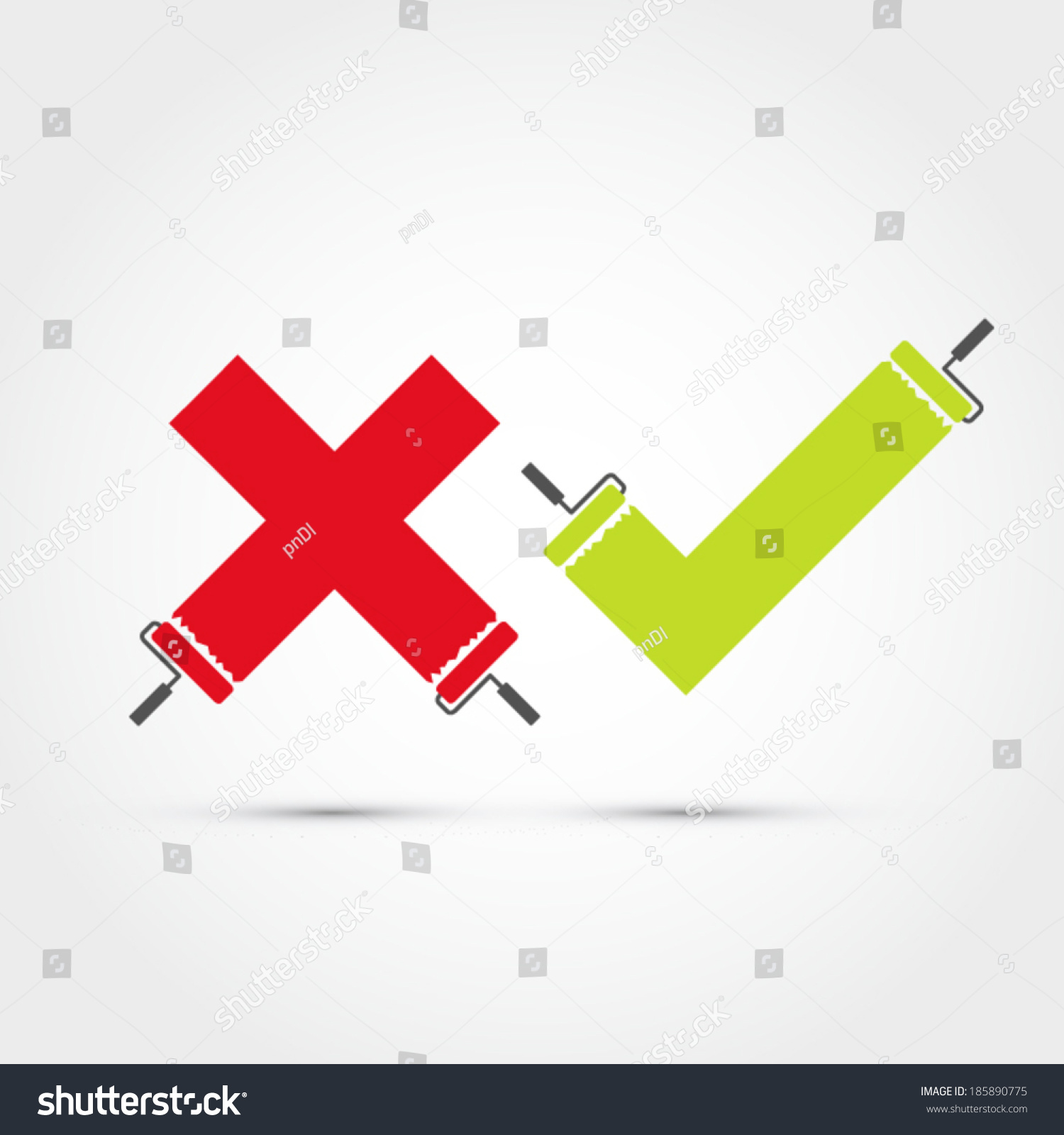 Right Wrong Signs Stock Vector (Royalty Free) 185890775