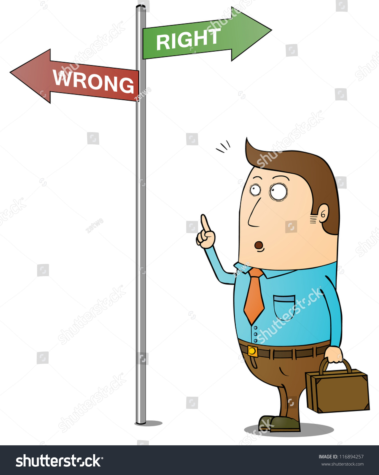 Right Wrong Way: vector de stock (libre de regalías) 116894257 ...
