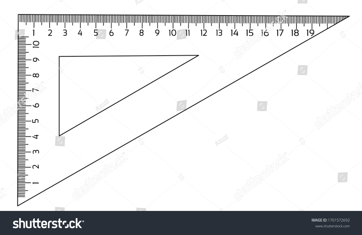 Right Angle Triangle Ruler Isolated On Stock Vector (Royalty Free ...