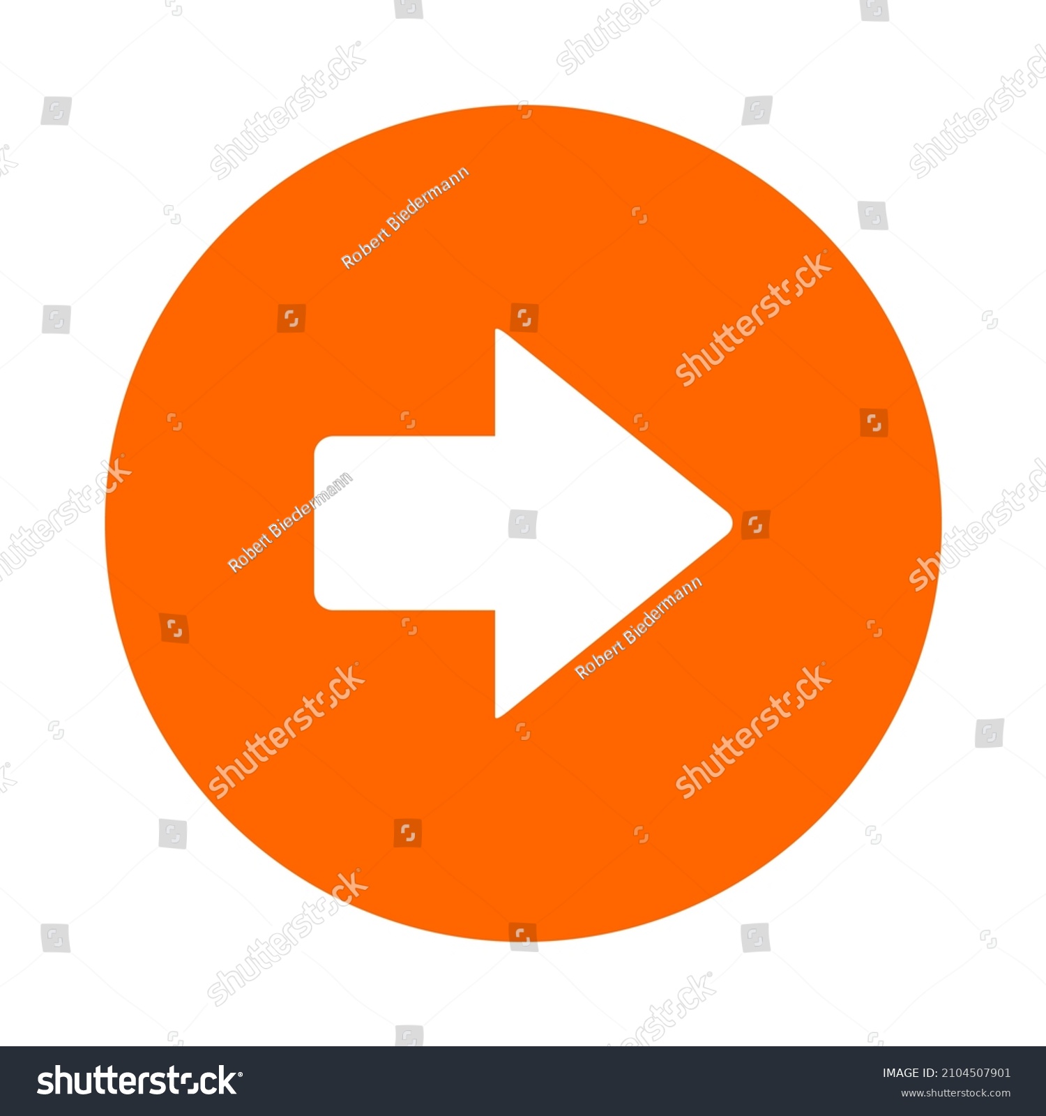 Right Arrow Circle On White Stock Vector (Royalty Free) 2104507901 ...