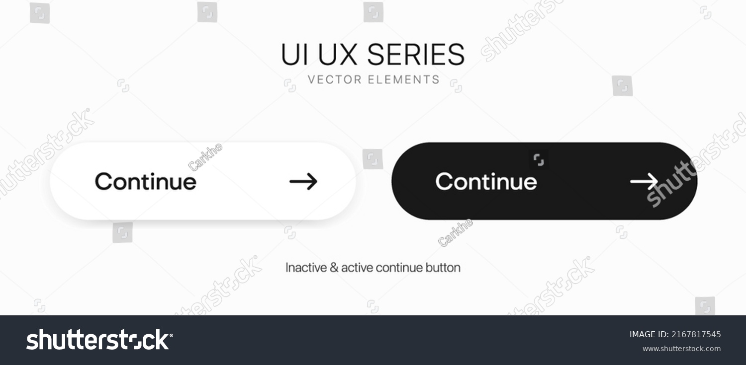 Right Arrow Continue Button Click Continue Stock Vector (Royalty Free ...