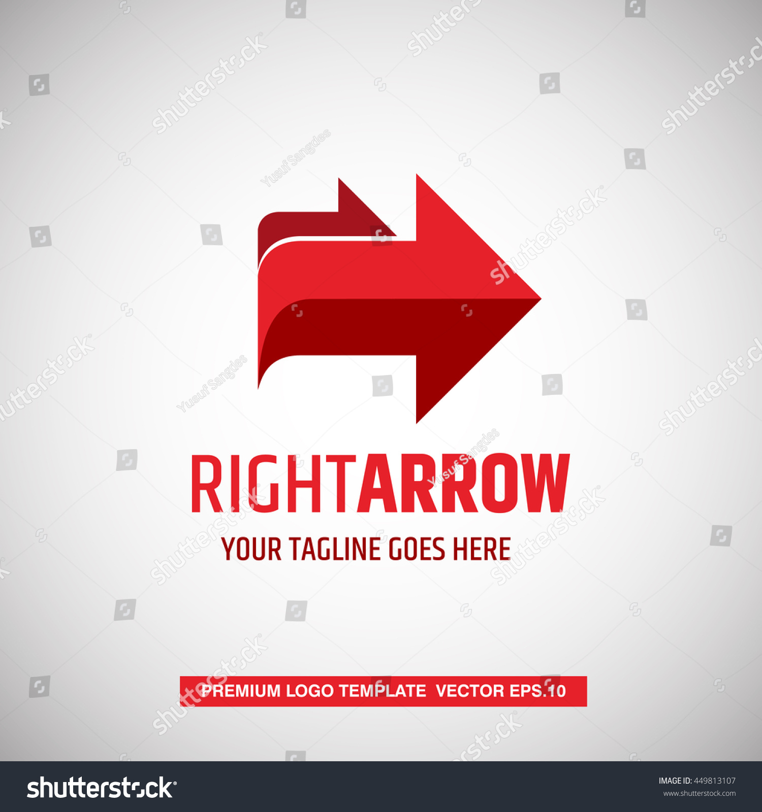 Right Arrow Direction Logo Template Vector: เวกเตอร์สต็อก (ปลอดค่า ...