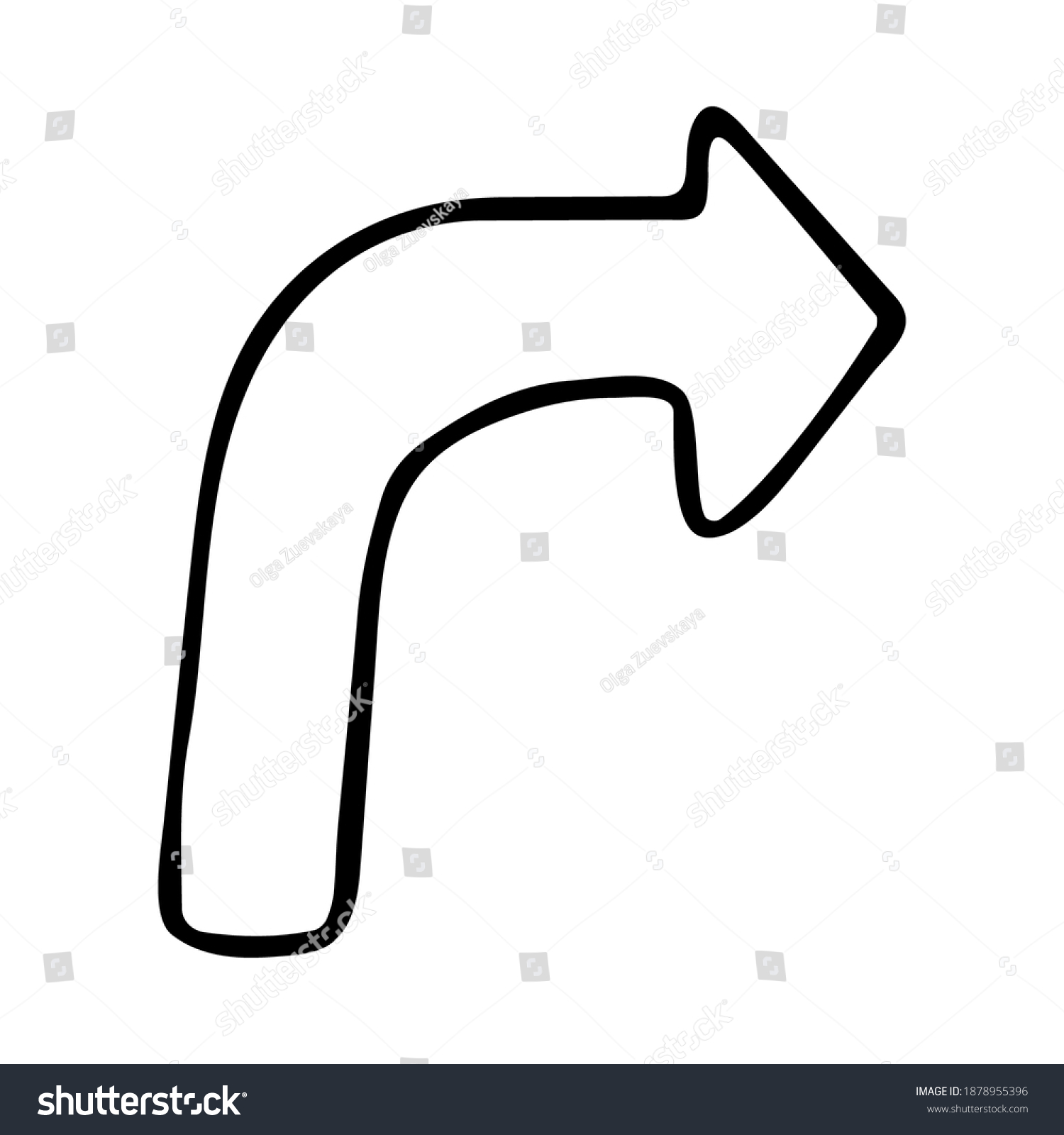 Right Arrow Doodle Vector Image Isolated Stock Vector (Royalty Free ...