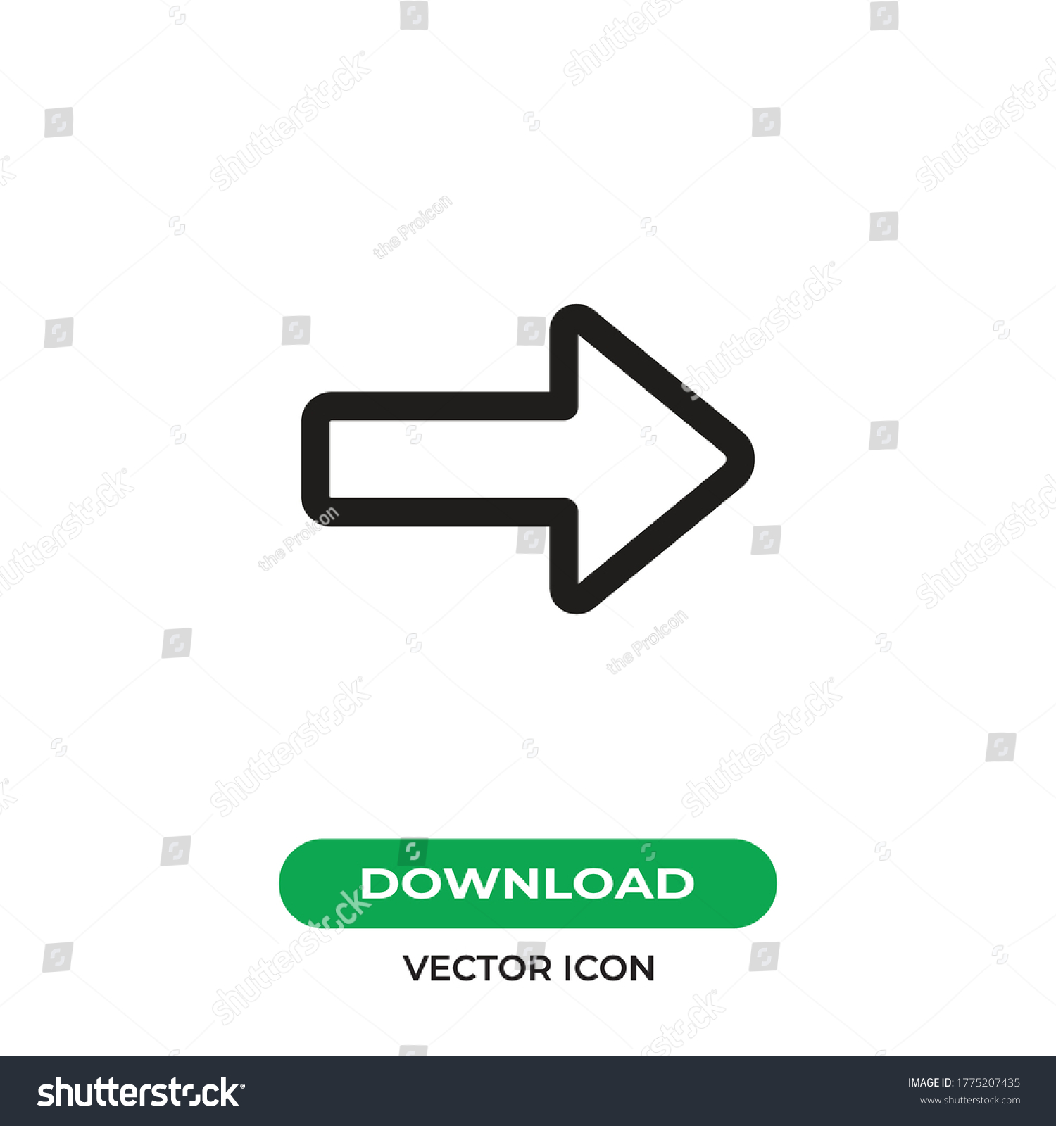 Right Arrow Icon Vector Next Sign Stock Vector (Royalty Free ...