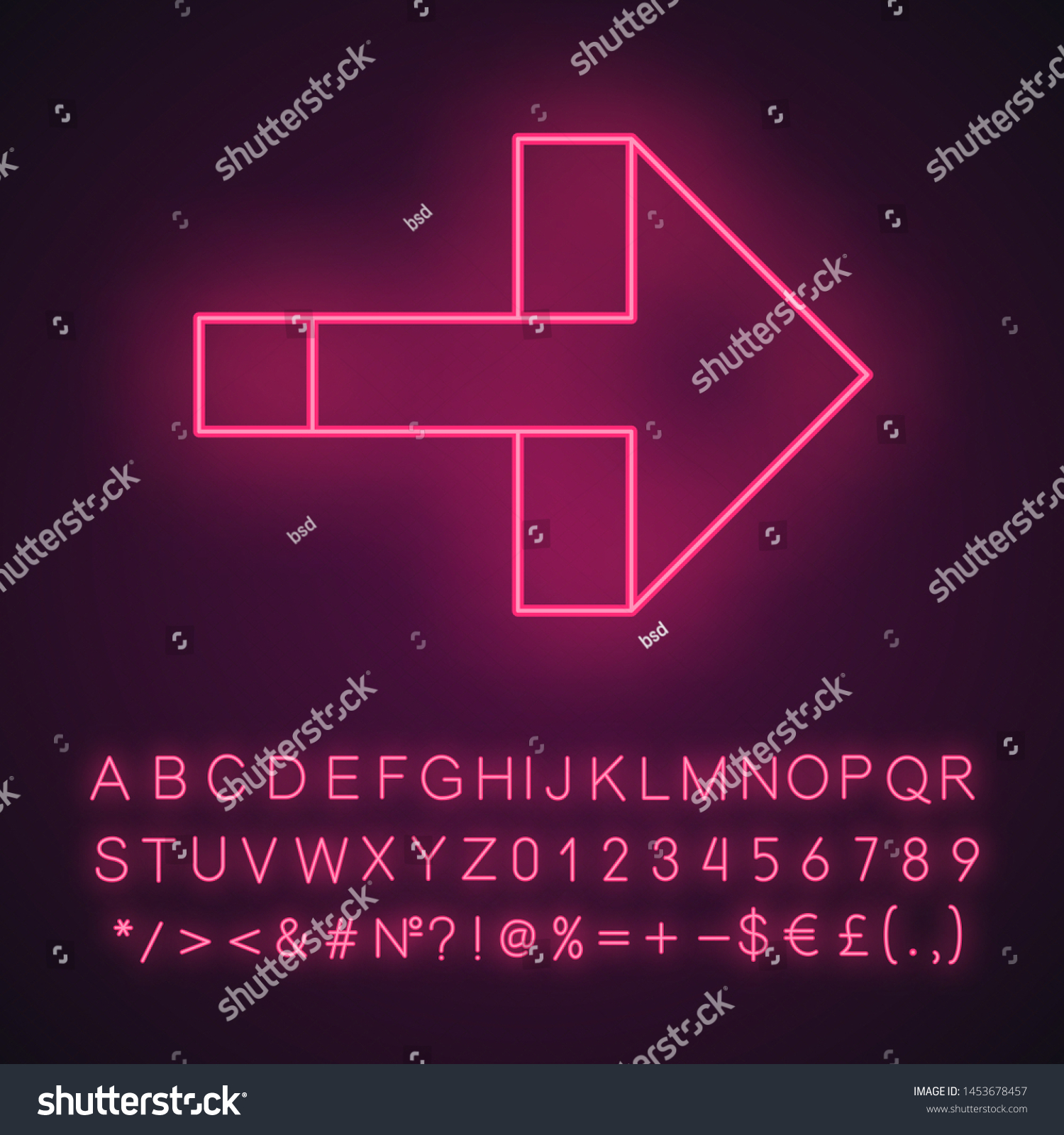 Right Arrow Neon Light Icon Forward Stock Vector (Royalty Free ... Right Arrow Neon Light Icon Forward Stock Vector (Royalty Free ...