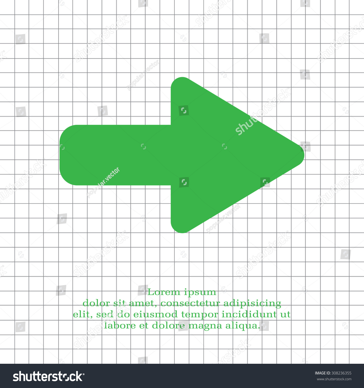 Right Arrow Symbol Icon Stock Vector (Royalty Free) 308236355 ...