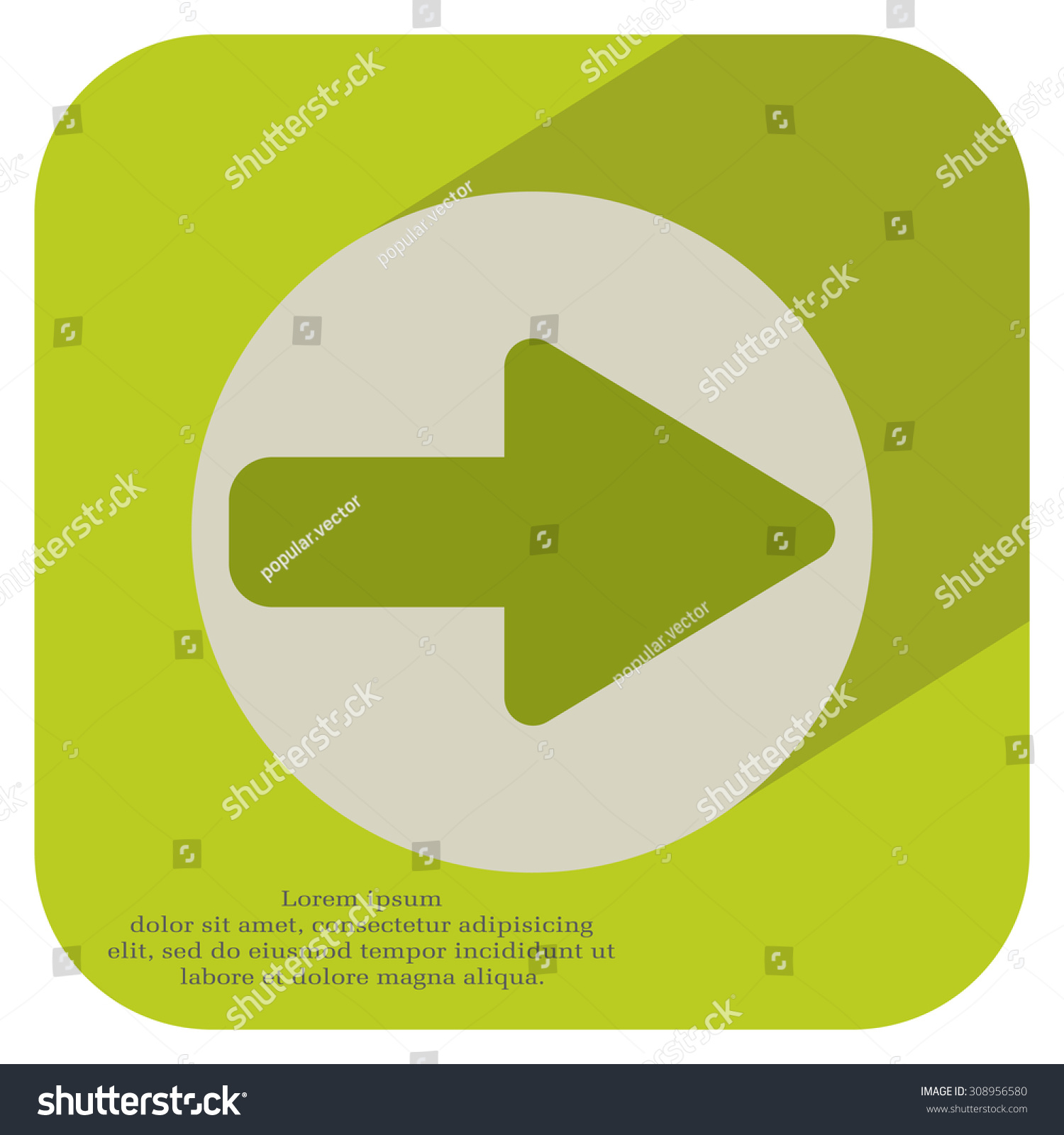 Right Arrow Symbol Icon Stock Vector (Royalty Free) 308956580 ...