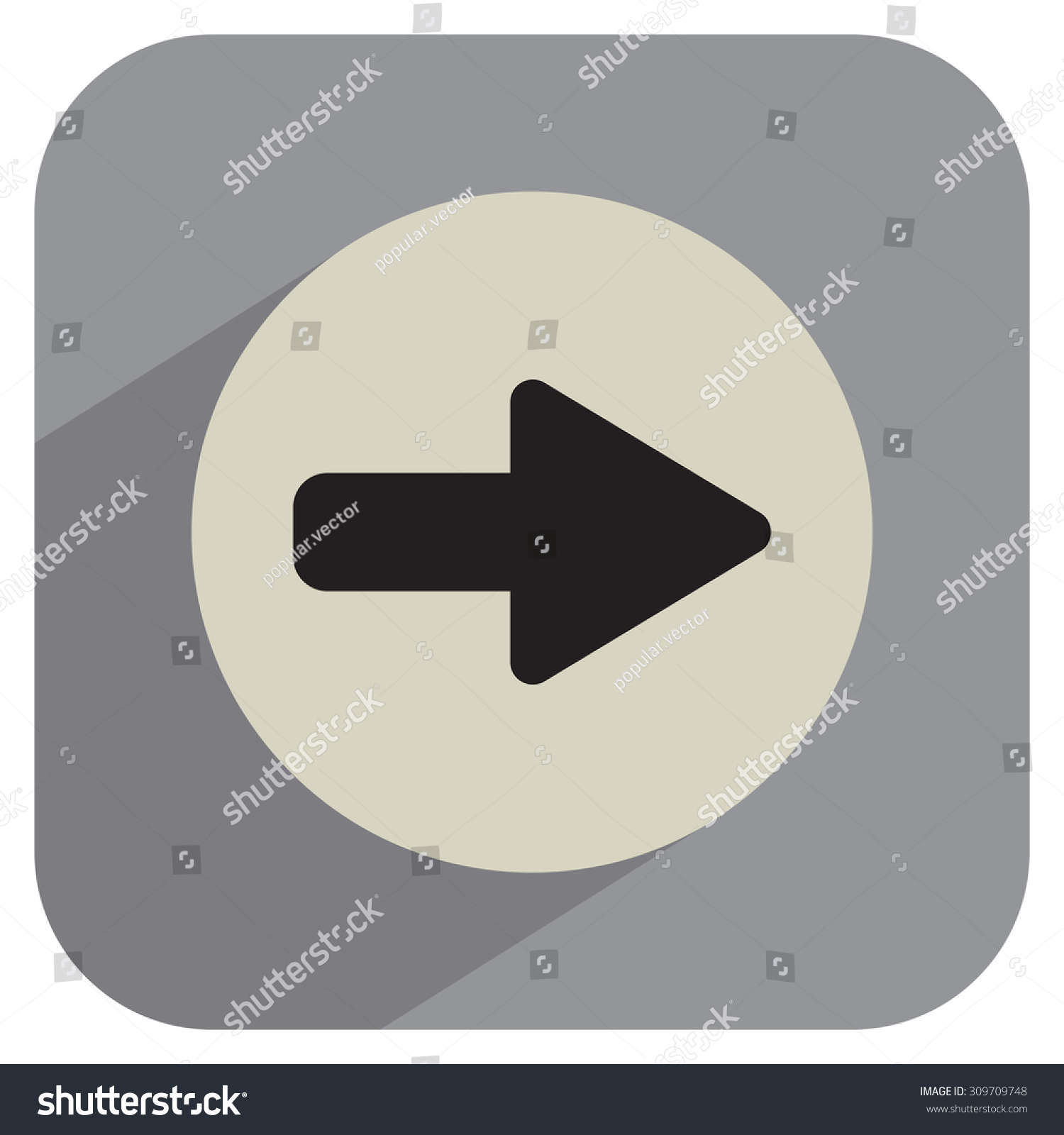 Right Arrow Symbol Icon Stock Vector (Royalty Free) 309709748 ...