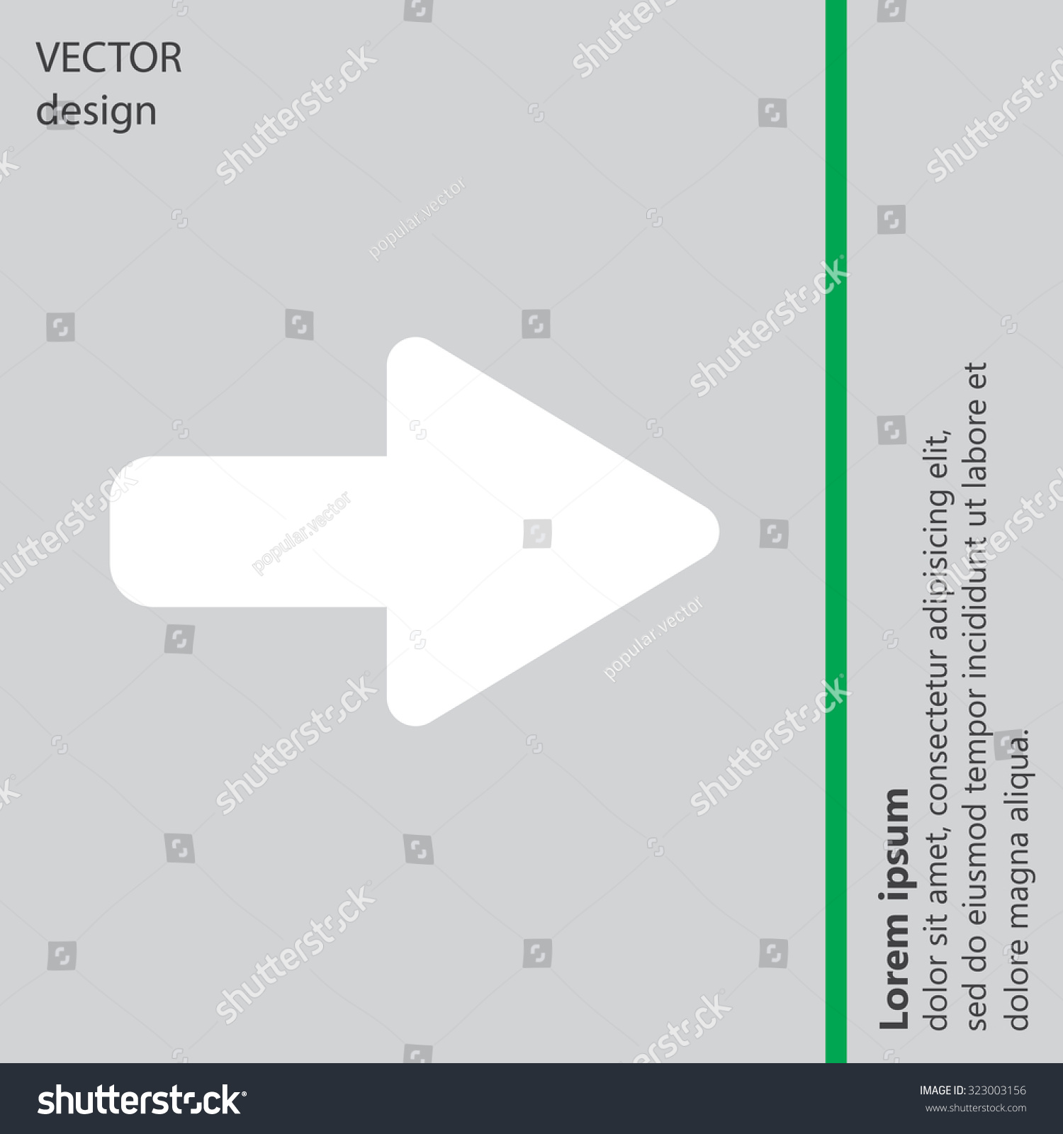 Right Arrow Symbol Icon Stock Vector (Royalty Free) 323003156