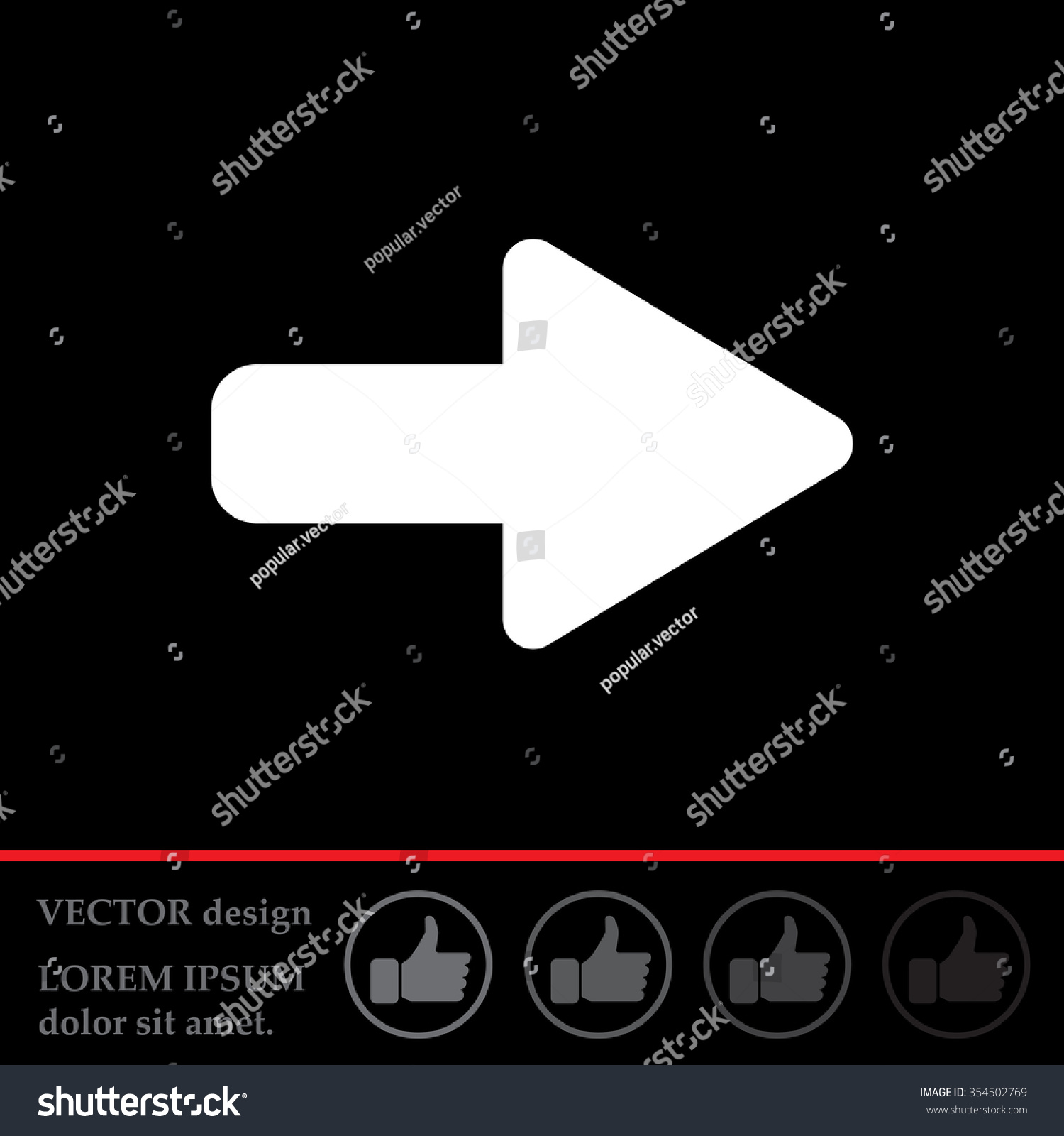 Right Arrow Symbol Icon Stock Vector (Royalty Free) 354502769 ...