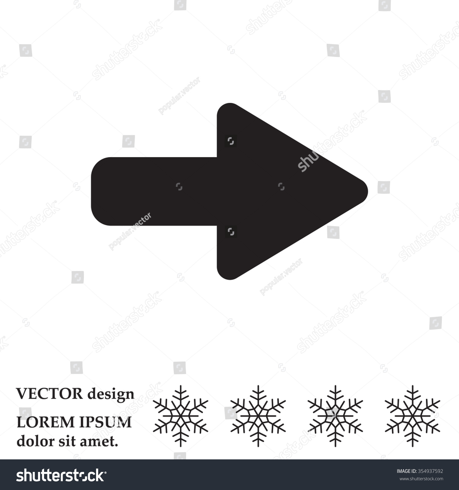 Right Arrow Symbol Icon Stock Vector (Royalty Free) 354937592