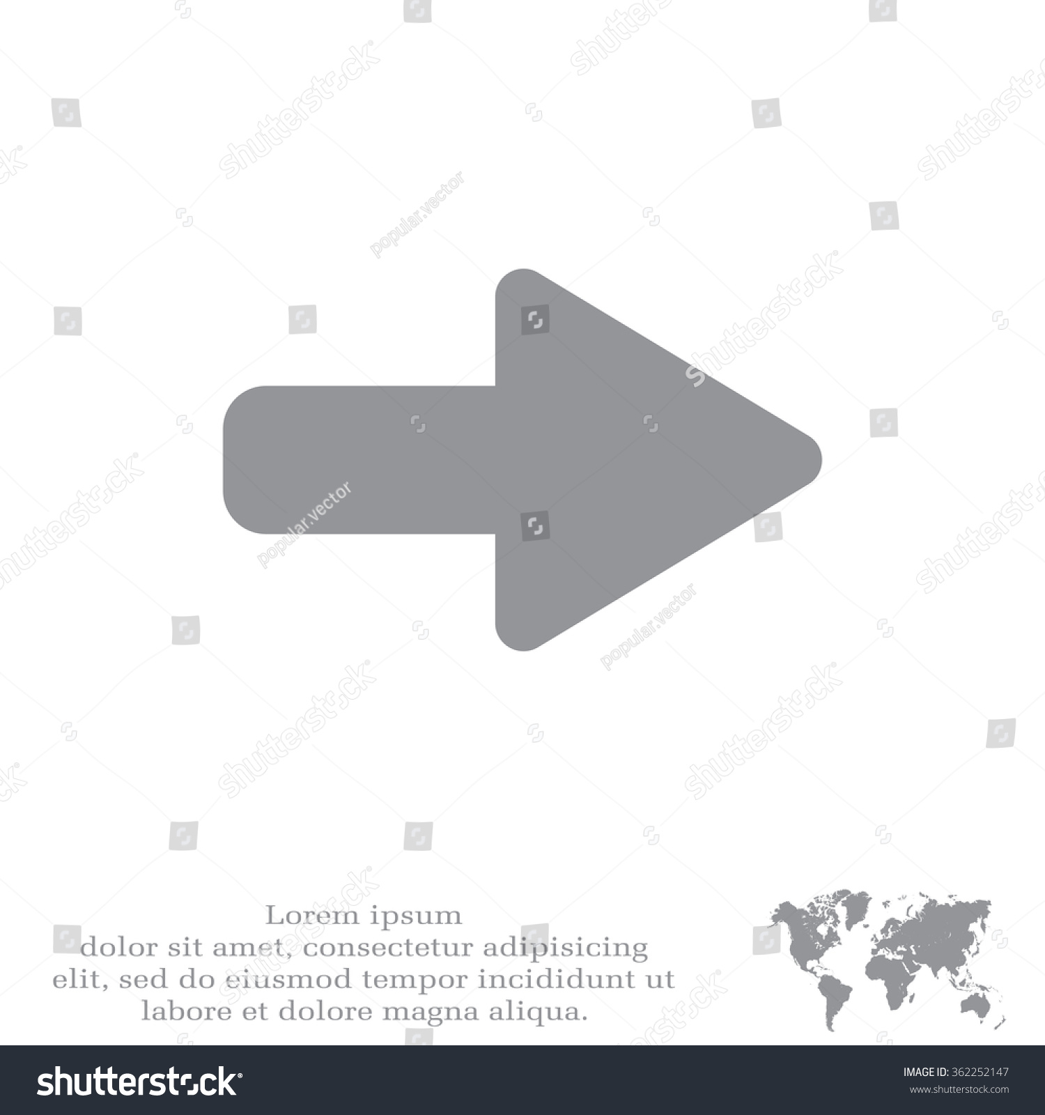 Right Arrow Symbol Icon: vector de stock (libre de regalías) 362252147 ...