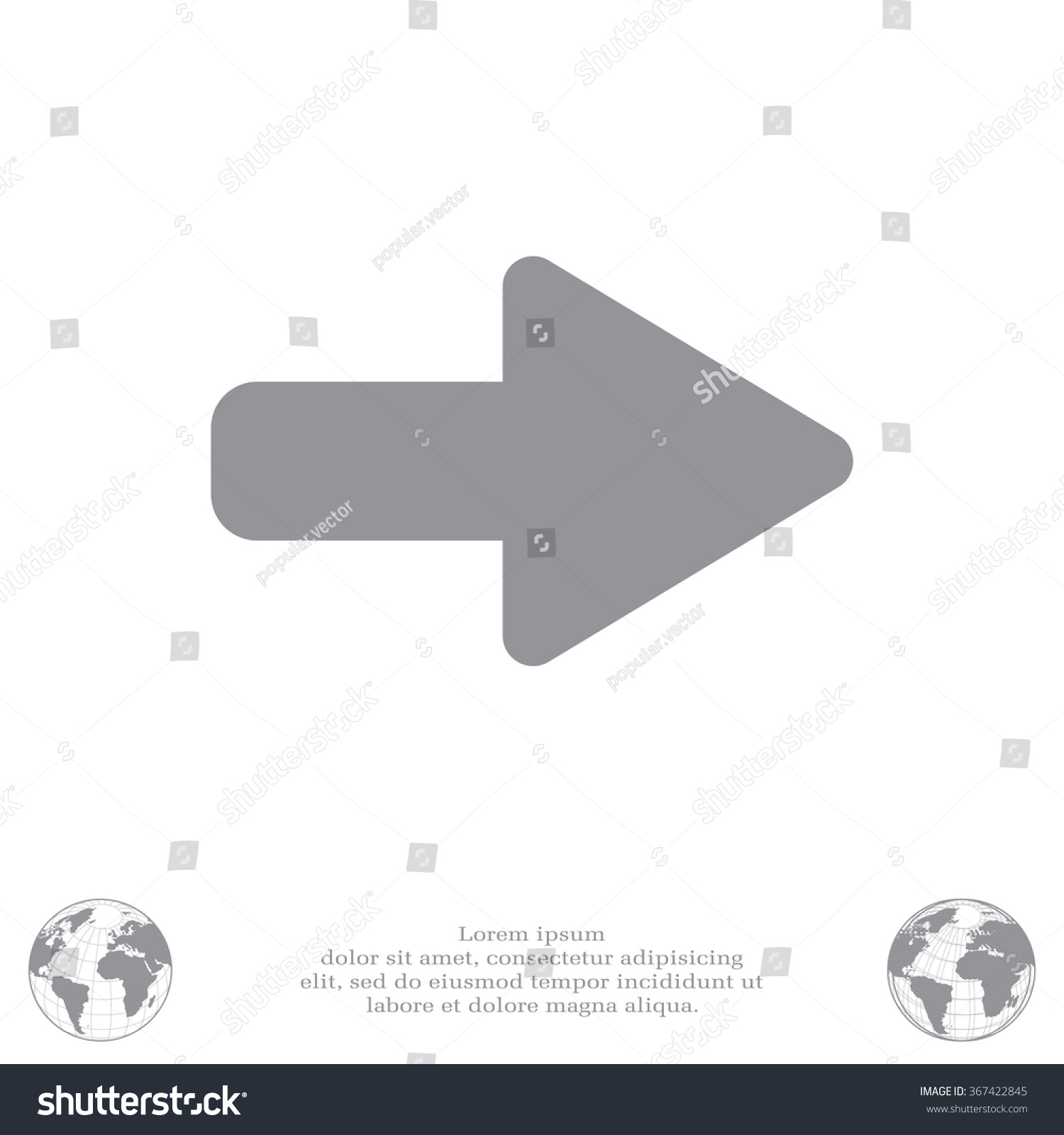 Right Arrow Symbol Icon Stock Vector (Royalty Free) 367422845 ...