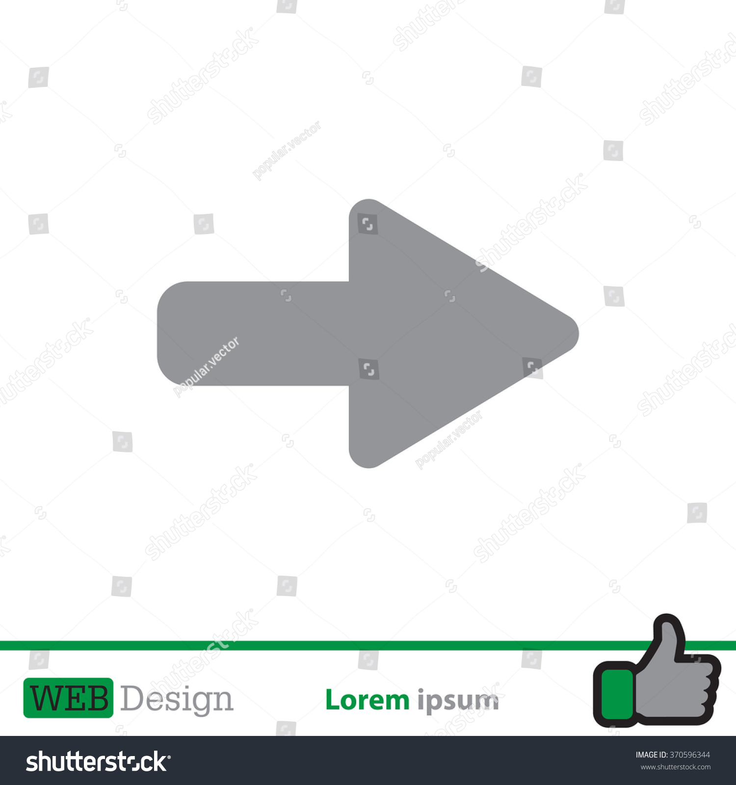 Right Arrow Symbol Icon Stock Vector (Royalty Free) 370596344 ...