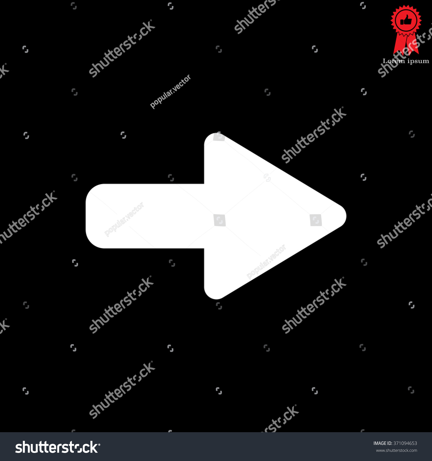 Right Arrow Symbol Icon: vector de stock (libre de regalías) 371094653 ...
