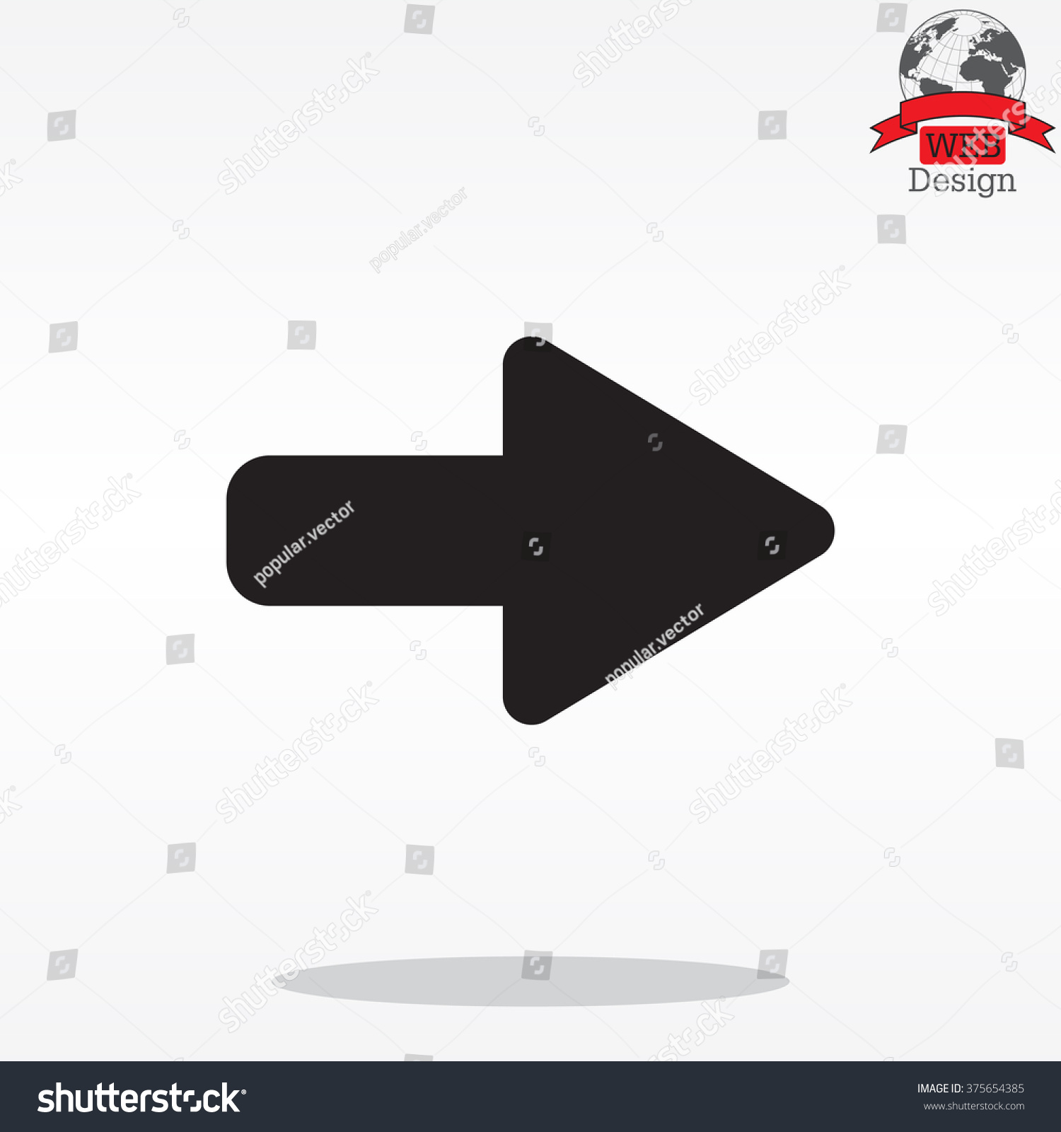 Right Arrow Symbol Icon: vector de stock (libre de regalías) 375654385 ...