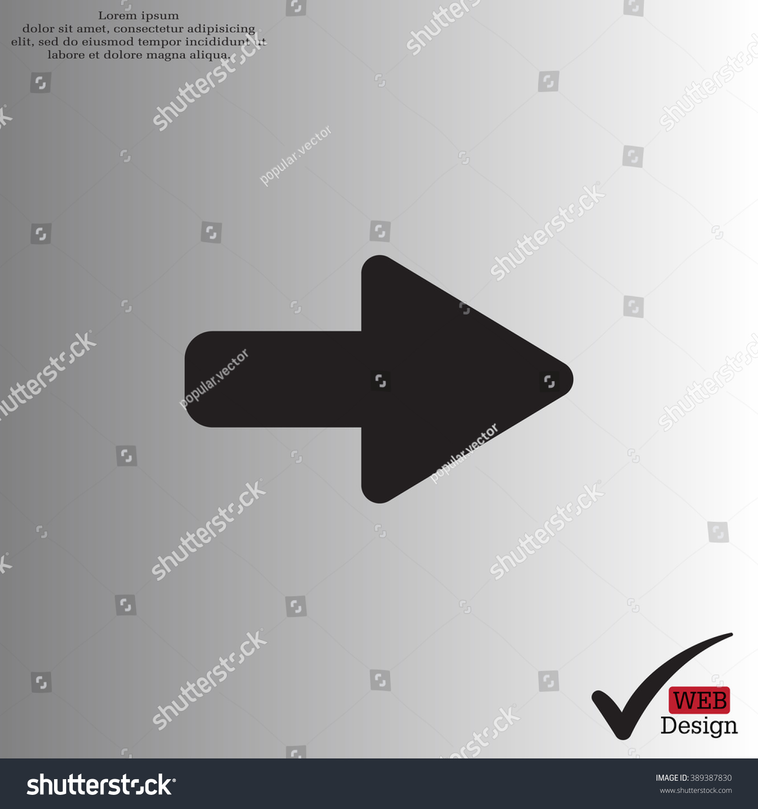 Right Arrow Symbol Icon Stock Vector (Royalty Free) 389387830 ...