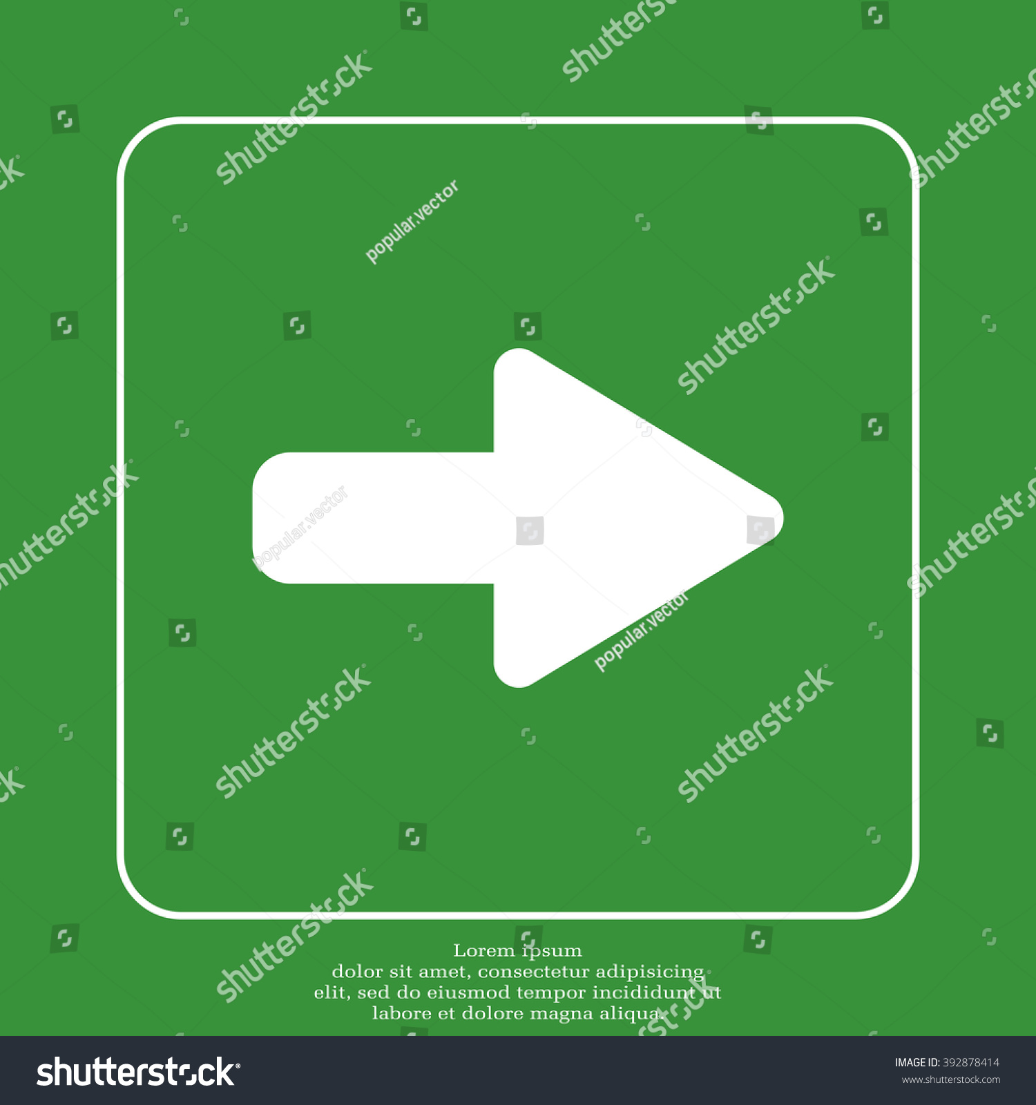 Right Arrow Symbol Icon Stock Vector (Royalty Free) 392878414