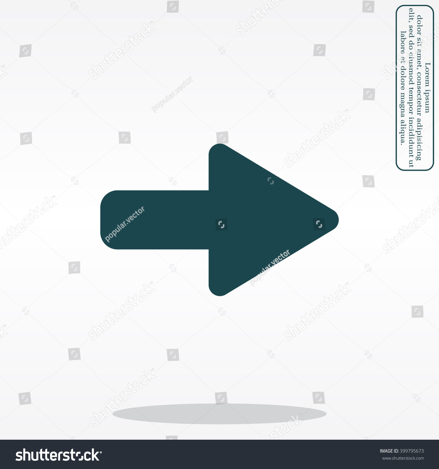Right Arrow Symbol Icon: เวกเตอร์สต็อก (ปลอดค่าลิขสิทธิ์) 399795673 ...