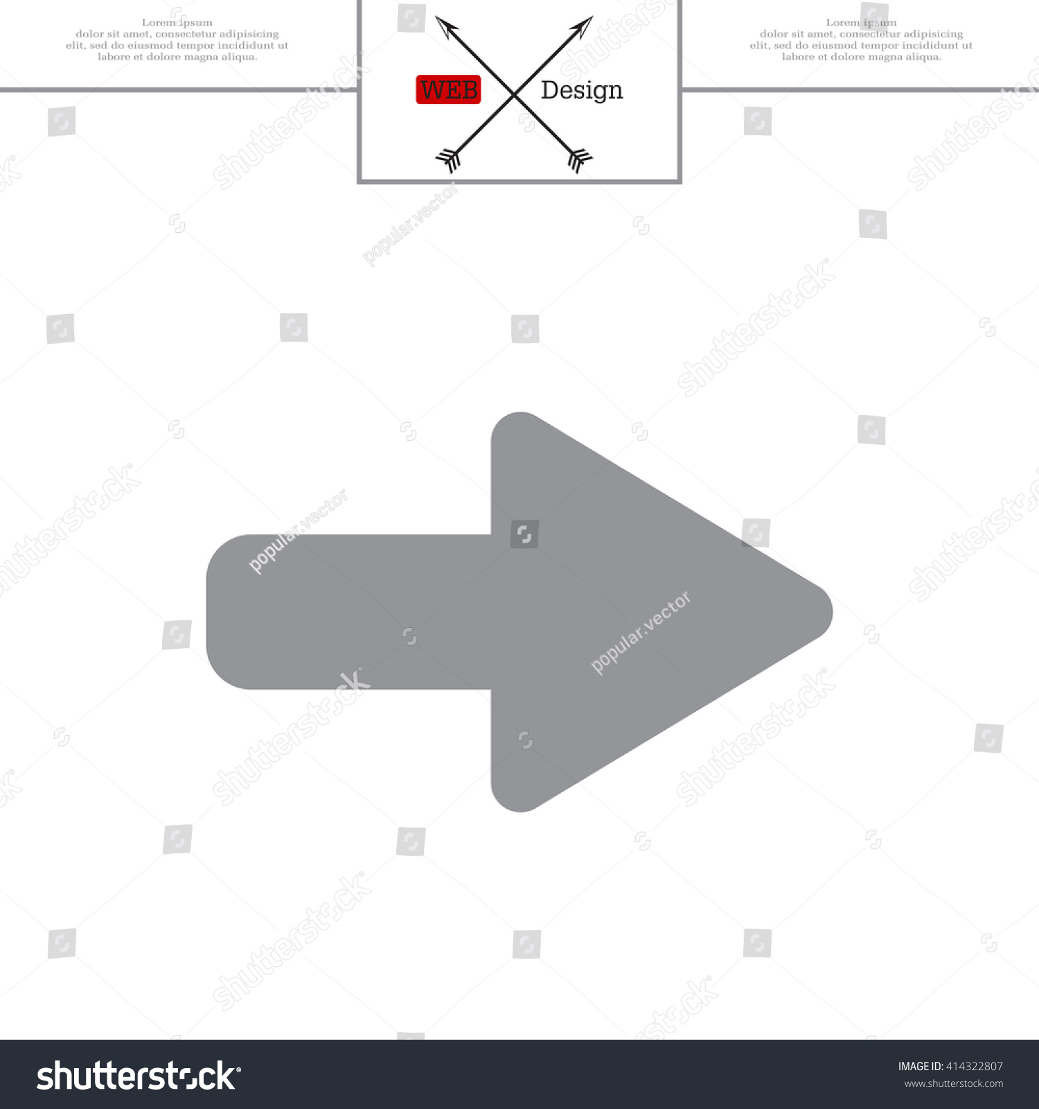 Right Arrow Symbol Icon Stock Vector (Royalty Free) 414322807 ...