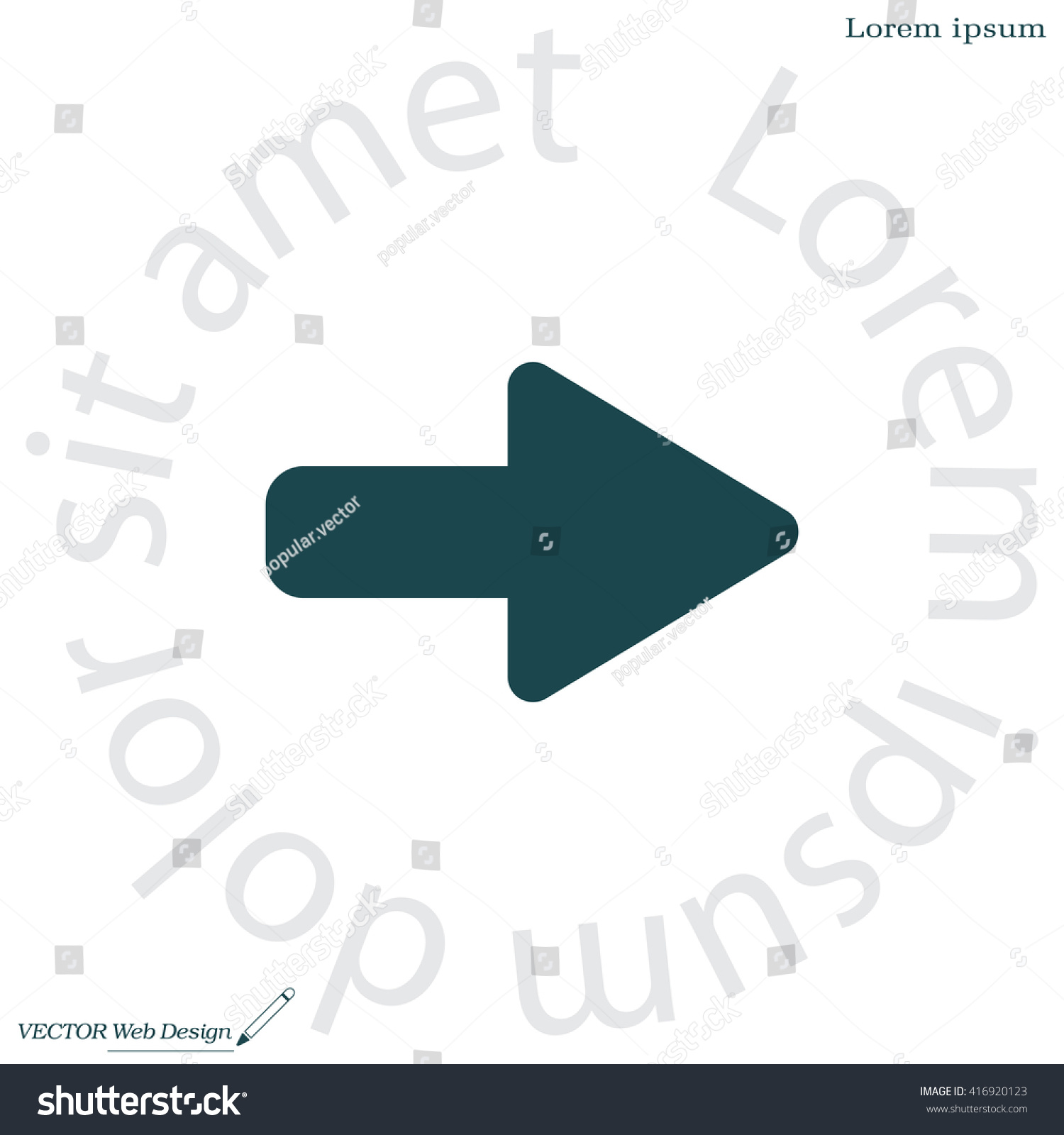 Right Arrow Symbol Icon Stock Vector (Royalty Free) 416920123 ...
