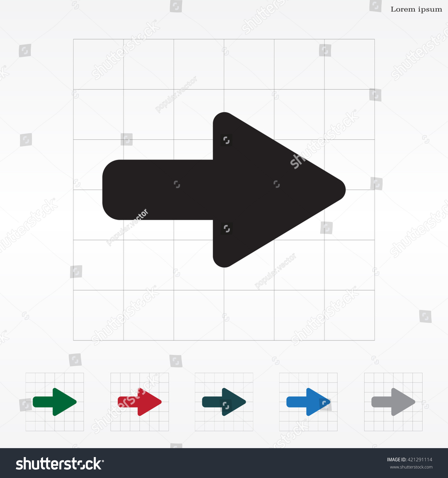 Right Arrow Symbol Icon Stock Vector (Royalty Free) 421291114