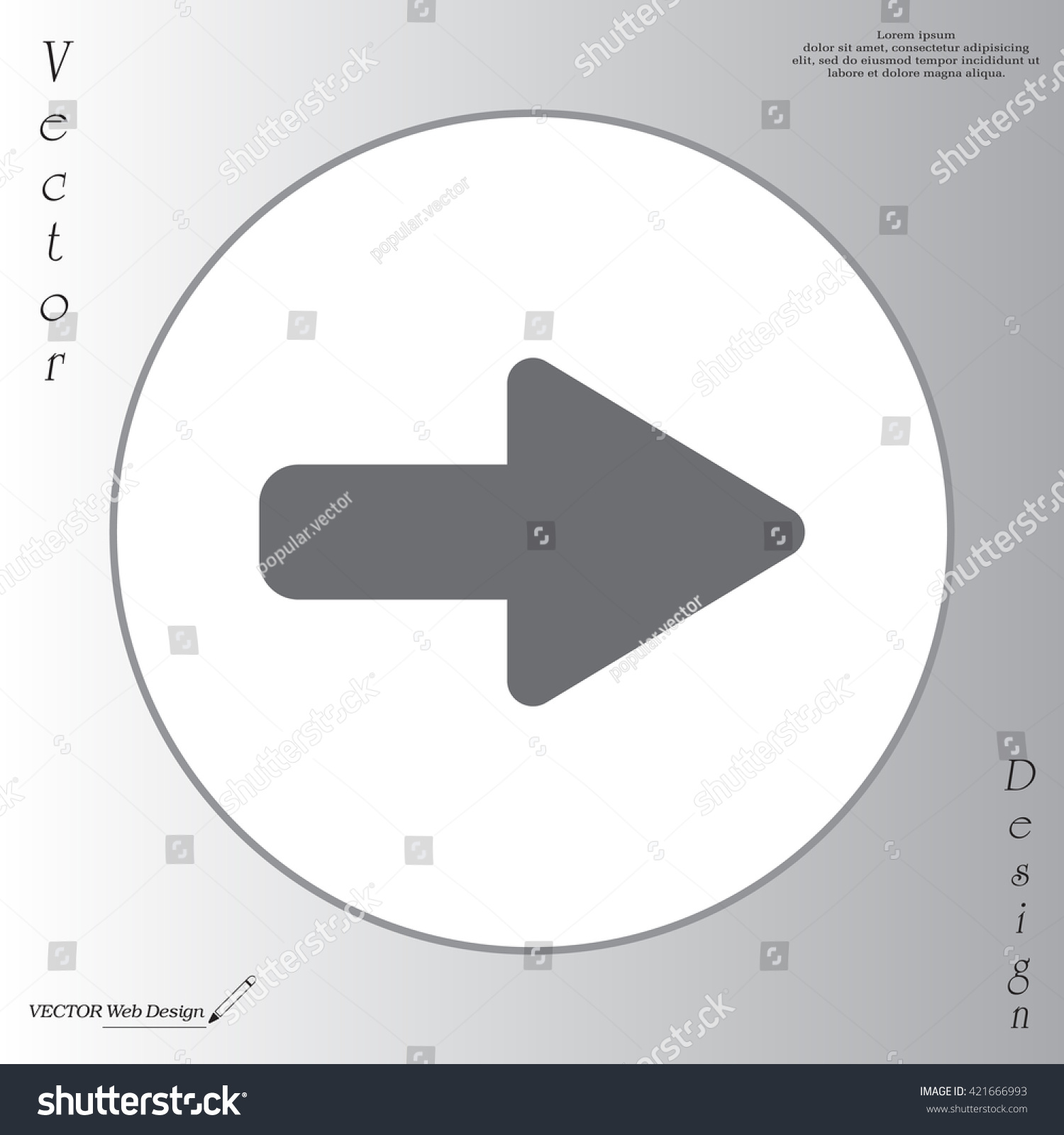 Right Arrow Symbol Icon Stock Vector (Royalty Free) 421666993