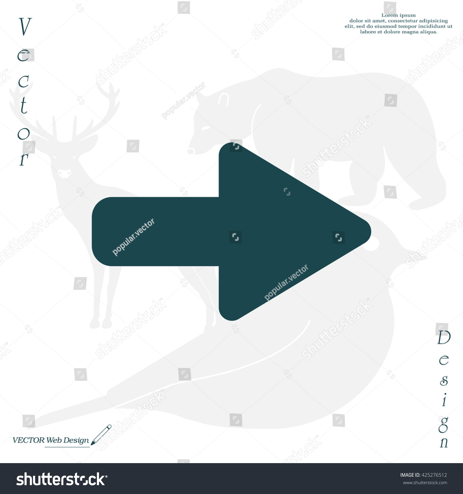 Right Arrow Symbol Icon Stock Vector (Royalty Free) 425276512 ...