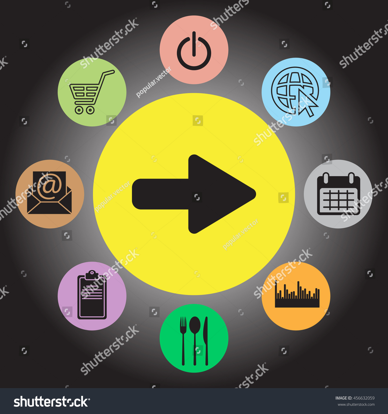 Right Arrow Symbol Icon Stock Vector (Royalty Free) 456632059 ...