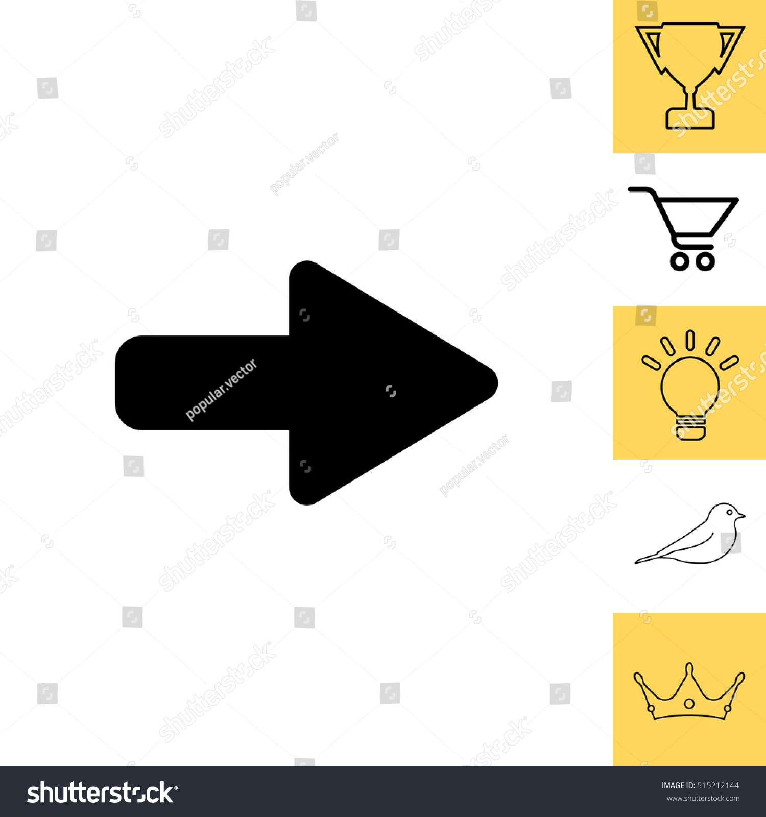 Right Arrow Symbol Icon Stock Vector (Royalty Free) 515212144 ...