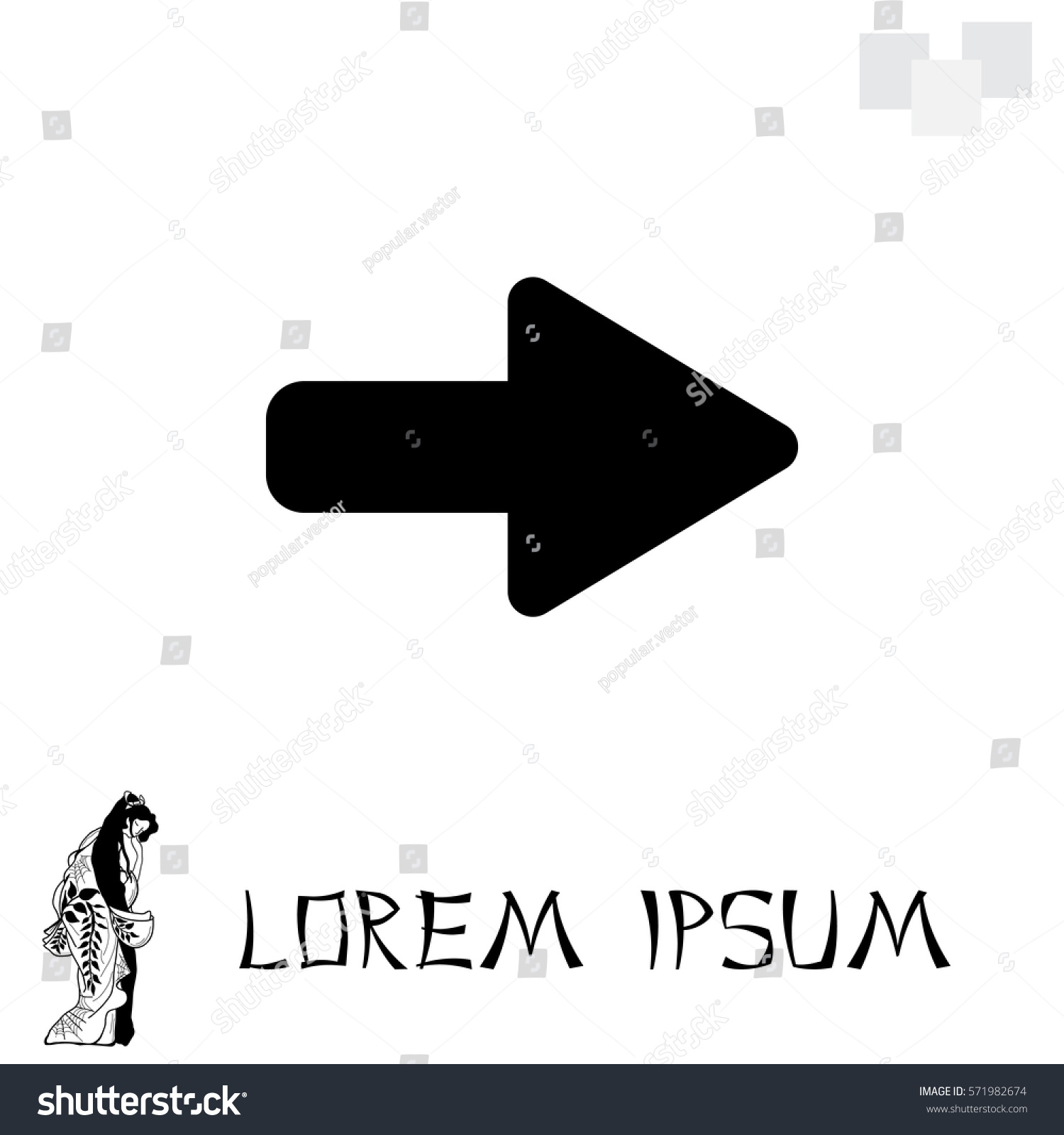 Right Arrow Symbol Icon Stock Vector (Royalty Free) 571982674 ...