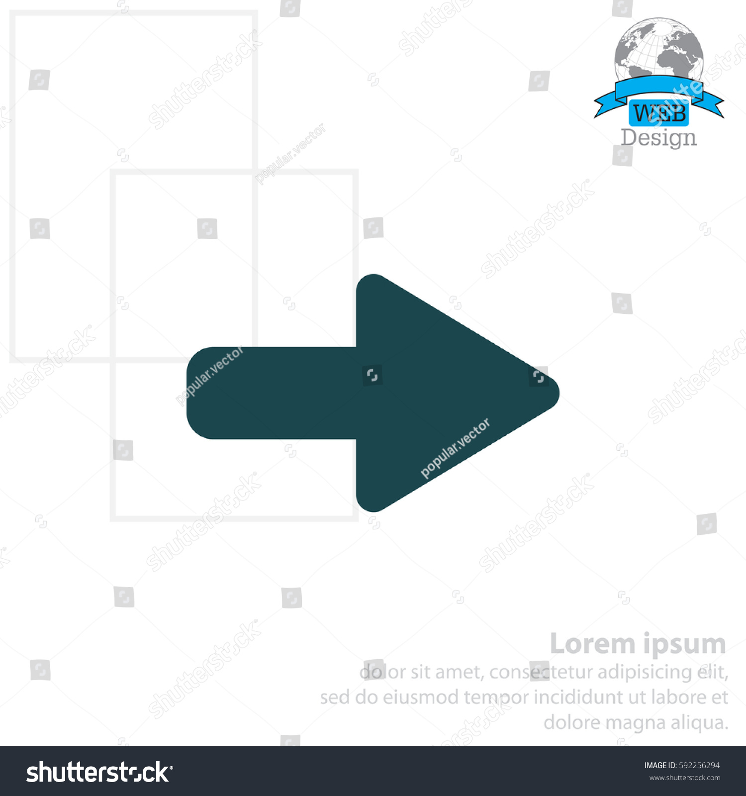 Right Arrow Symbol Icon Stock Vector (Royalty Free) 592256294 ...