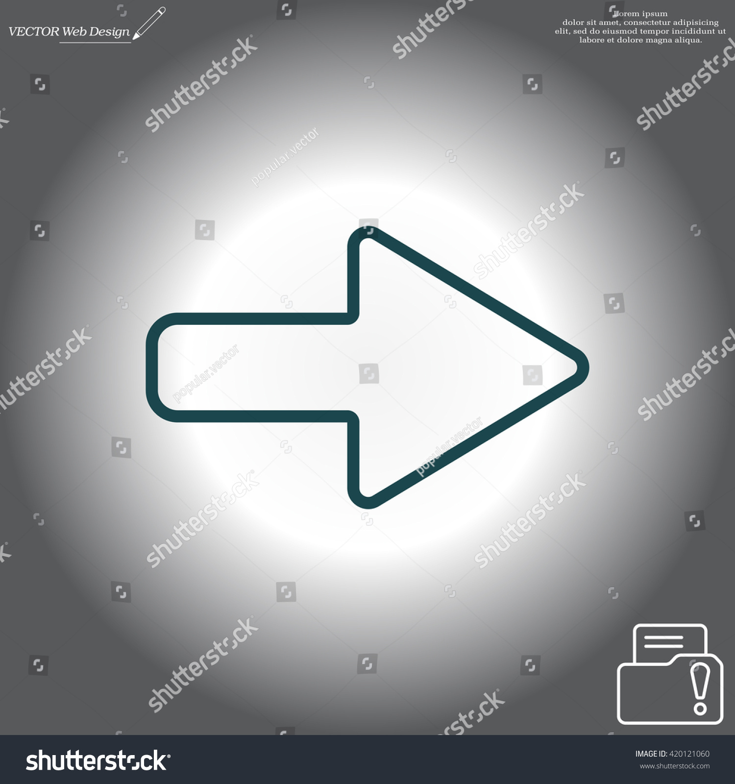 Right Arrow Symbol Line Icon Stock Vector (Royalty Free) 420121060 ...