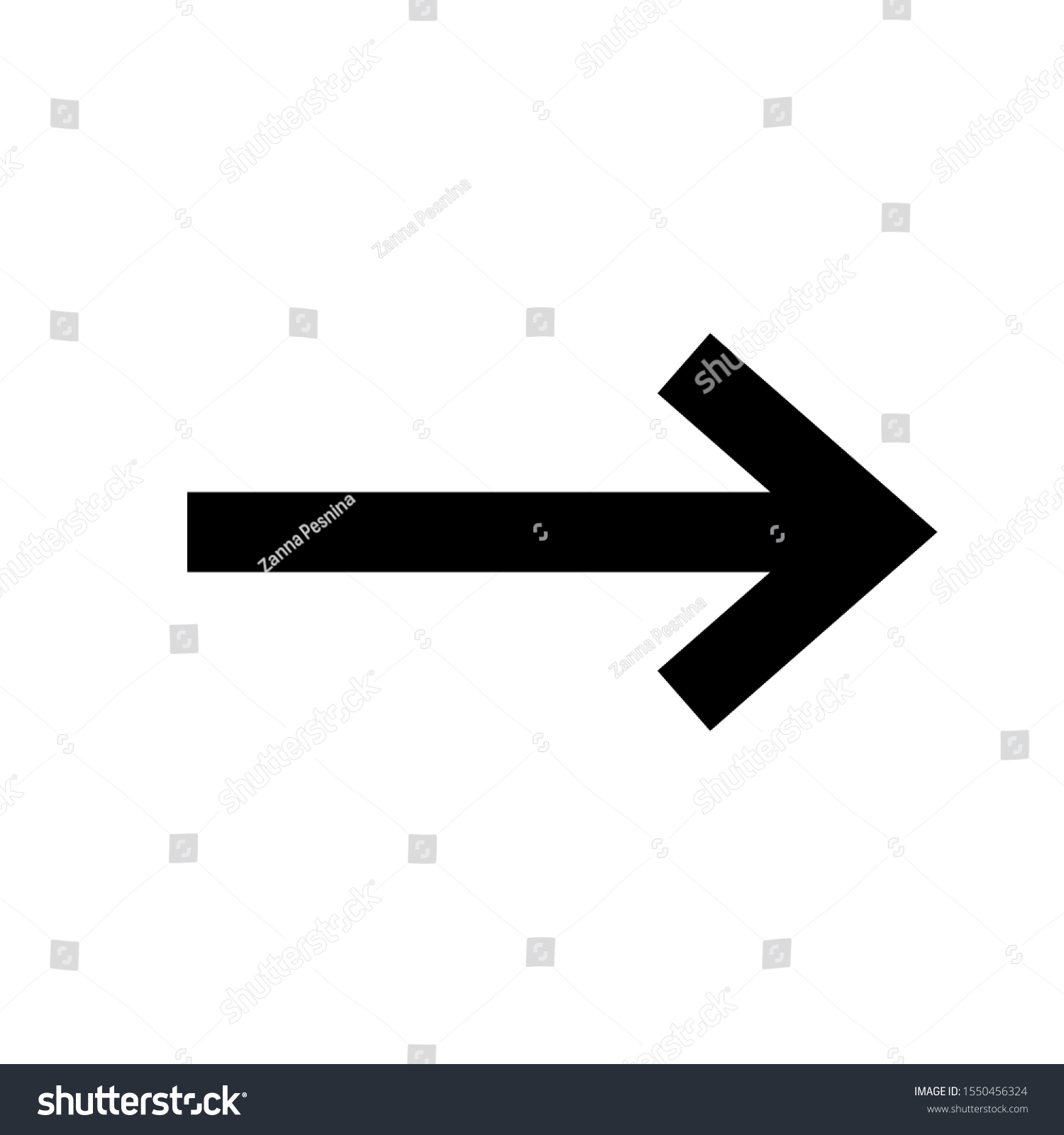 Right Arrow Vector Icon Black Arrow Stock Vector (Royalty Free) 1550456324