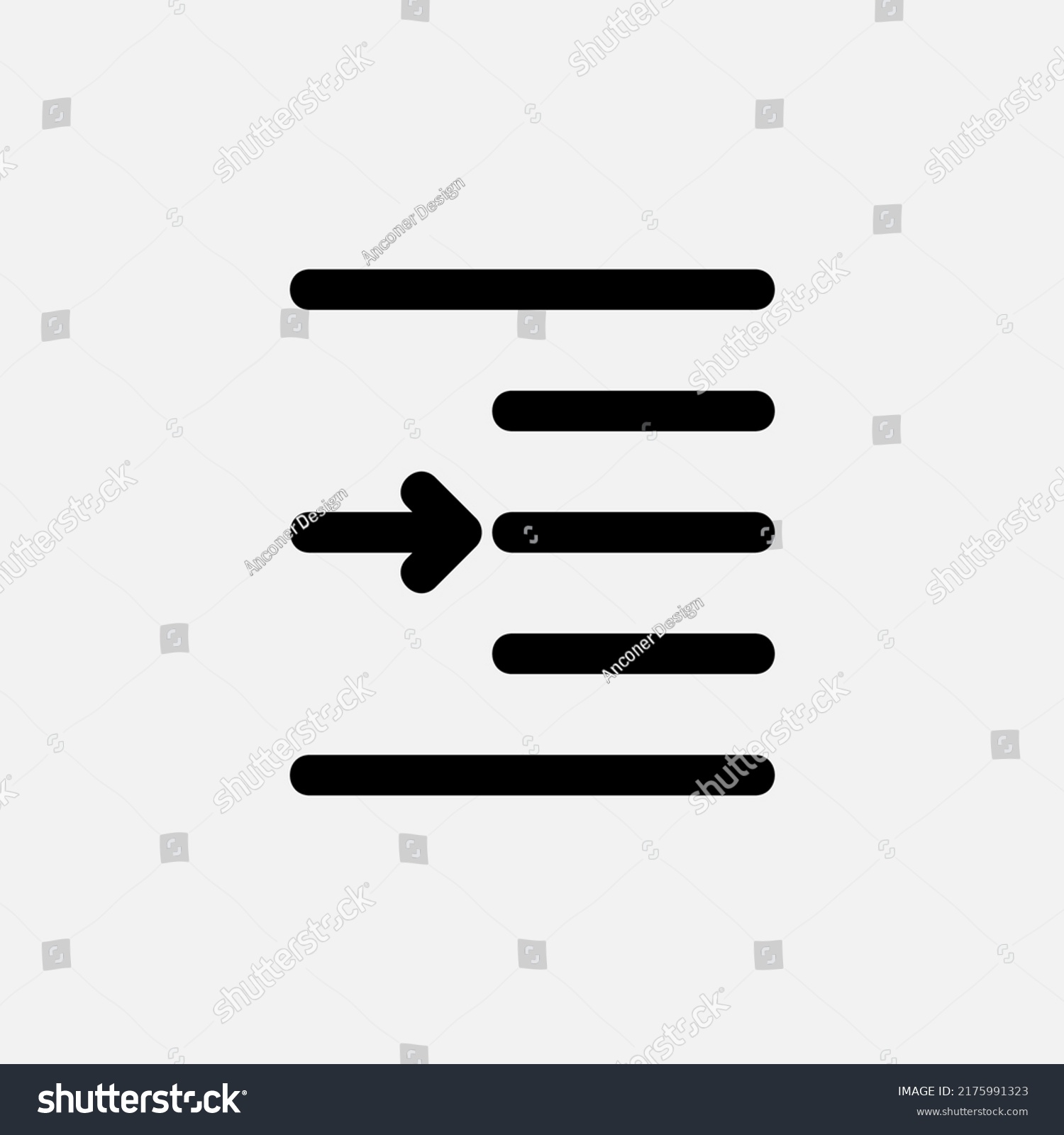 Right Indent Icon Solid Style About Stock Vector (Royalty Free) 2175991323 | Shutterstock