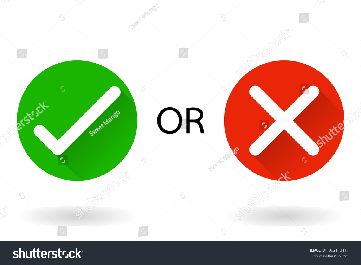 Right Wrong True False Symbol Evaluation Stock Vector (Royalty Free ...