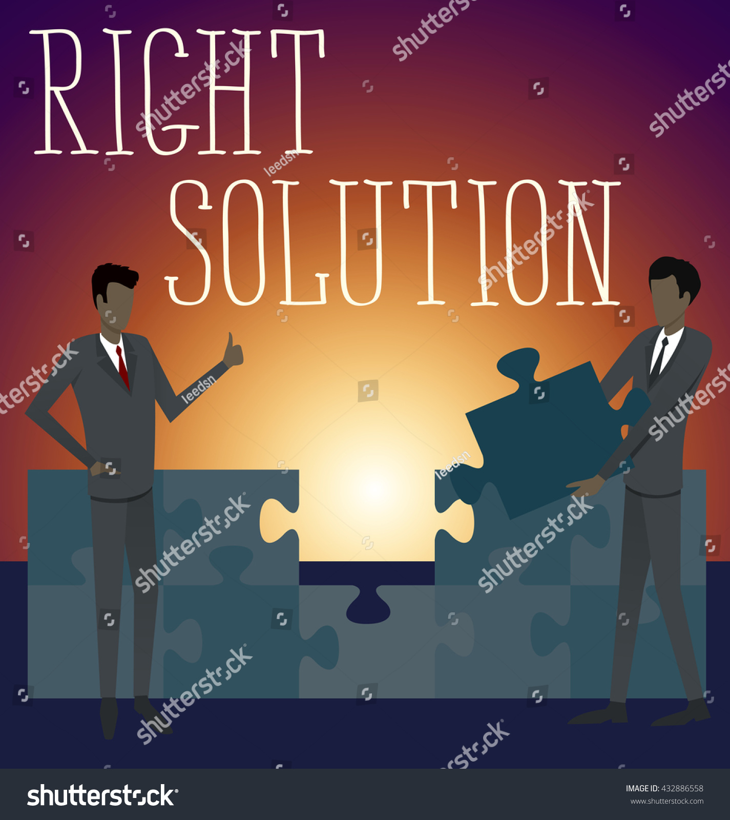Right Solution Concept Flat Infographic Vector Stock Vector (Royalty ...