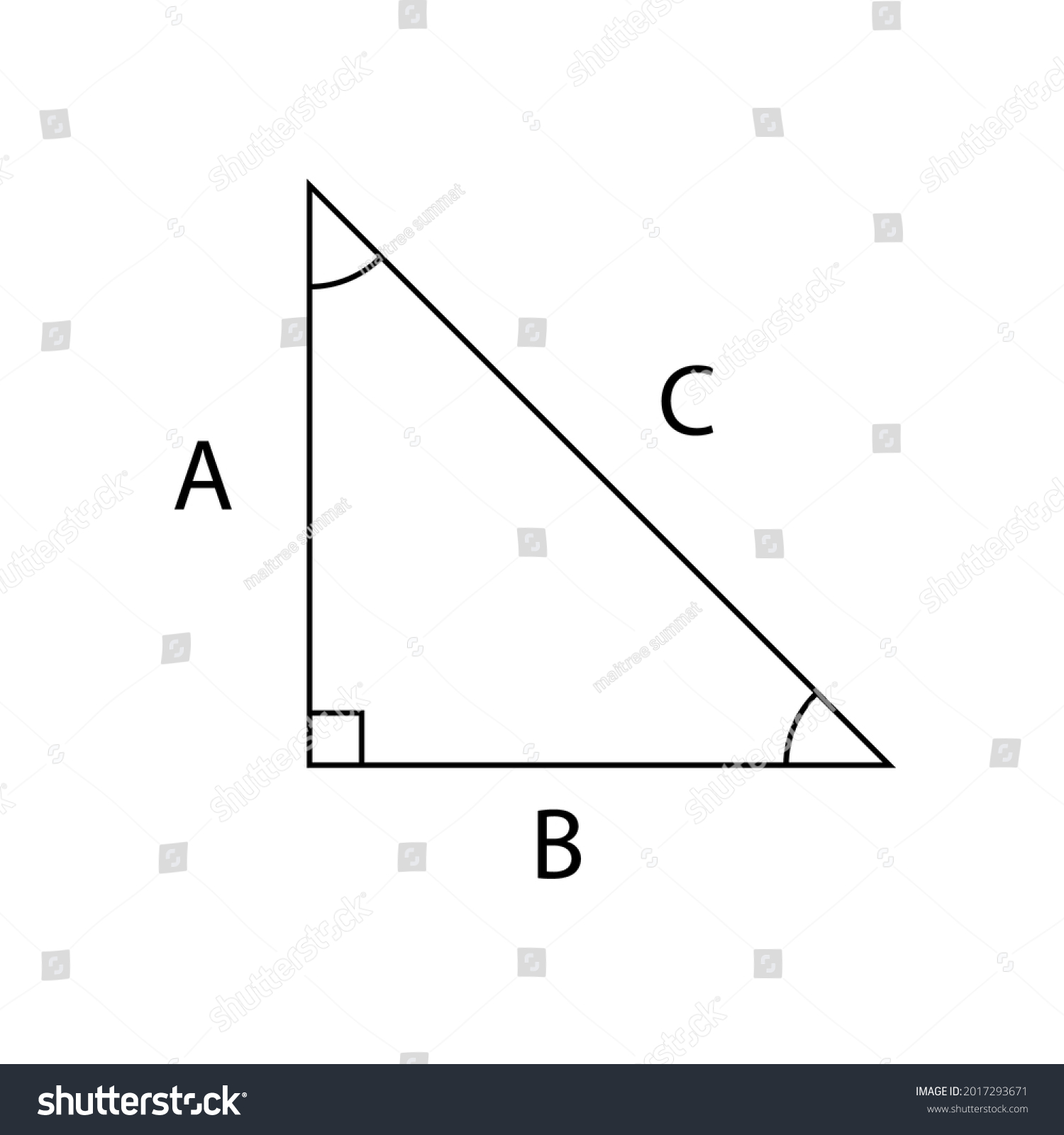 Right Triangle Numbers Indicating 45 Degree Stock Vector (Royalty Free ...