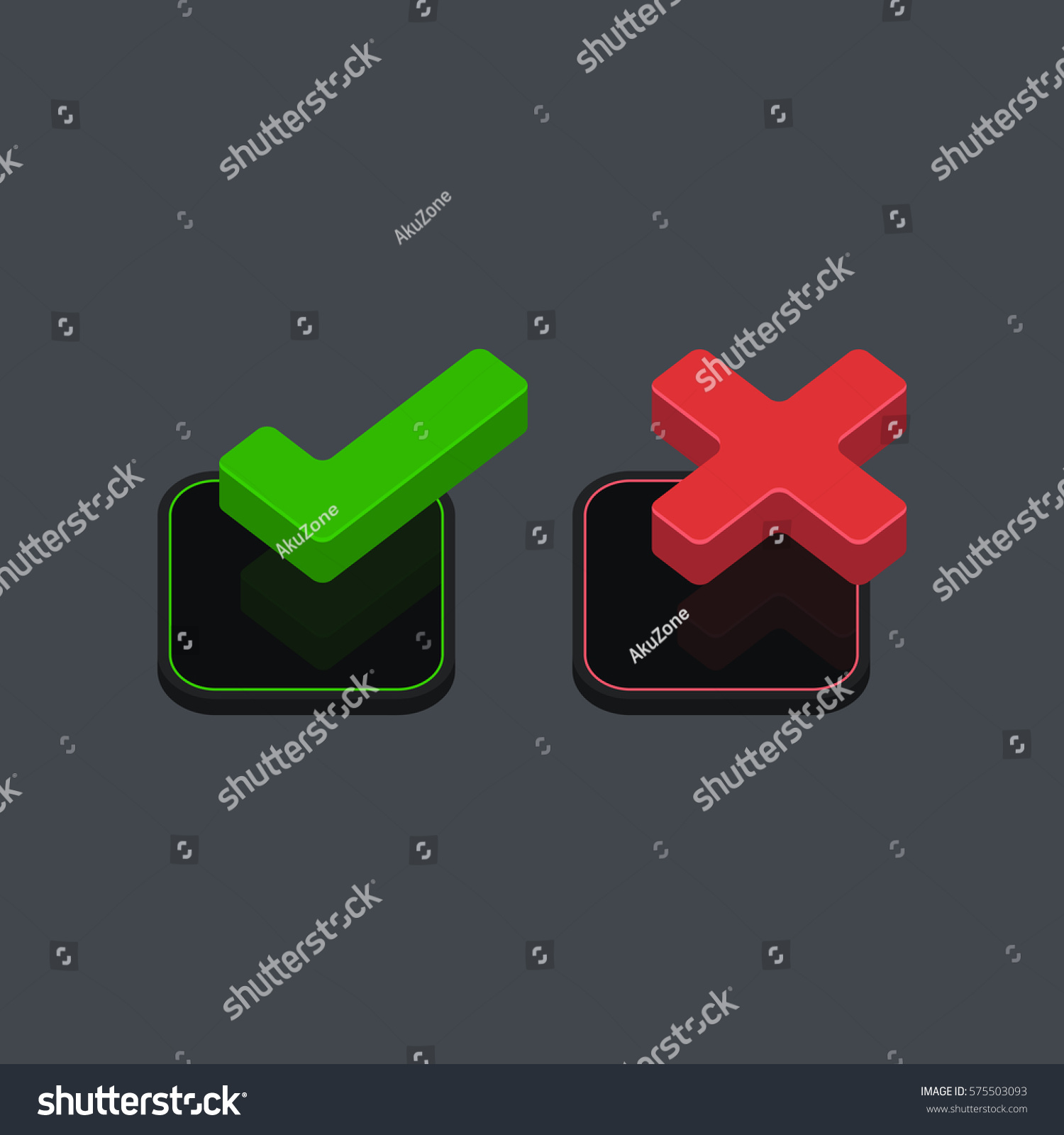 Right Wrong Correct Incorrect Tick Cross Stock Vector (Royalty Free ...
