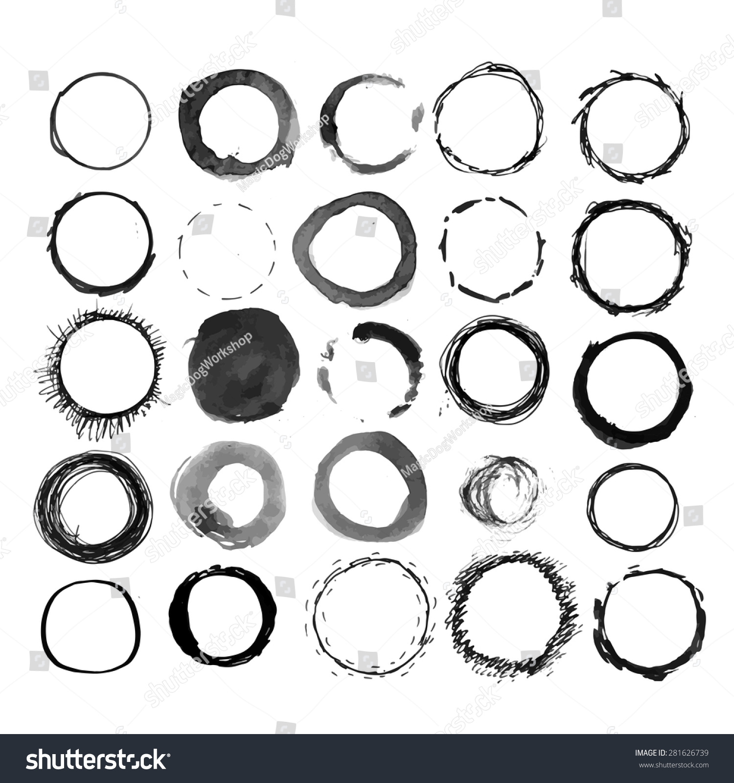 Ring Circle Cup Spots Brushes Vector Stock Vector (Royalty Free ...