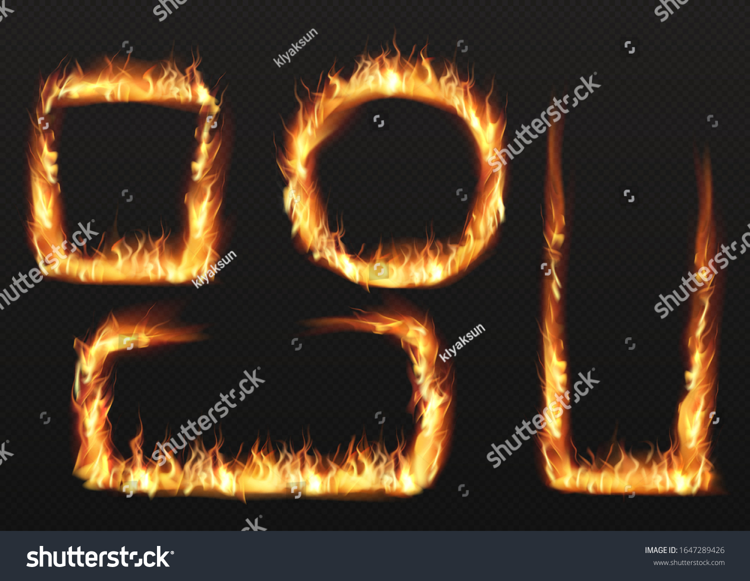 Ring Fire Flame Burning Different Shapes Stock Vector (Royalty Free ...
