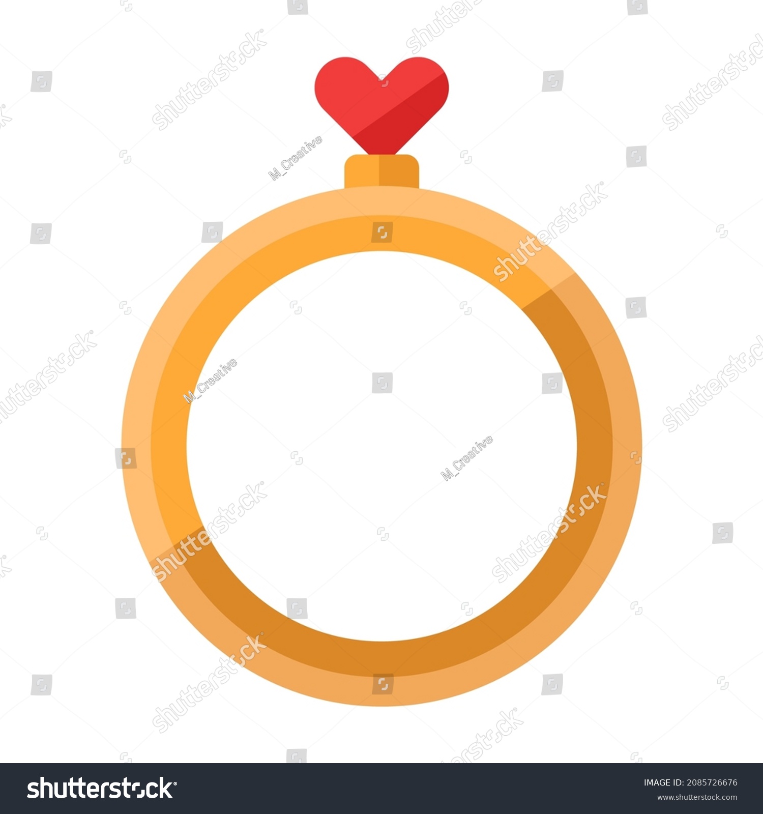 Ring Heart Flat Clipart Vector Illustration Stock Vector (Royalty Free ...