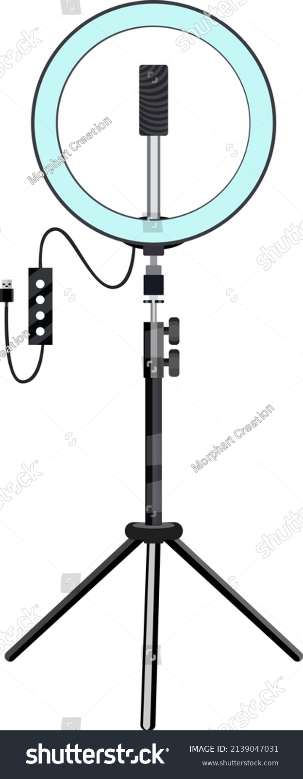 Ring Light Stand Phone Illustration Vector Stock Vector (Royalty Free ...