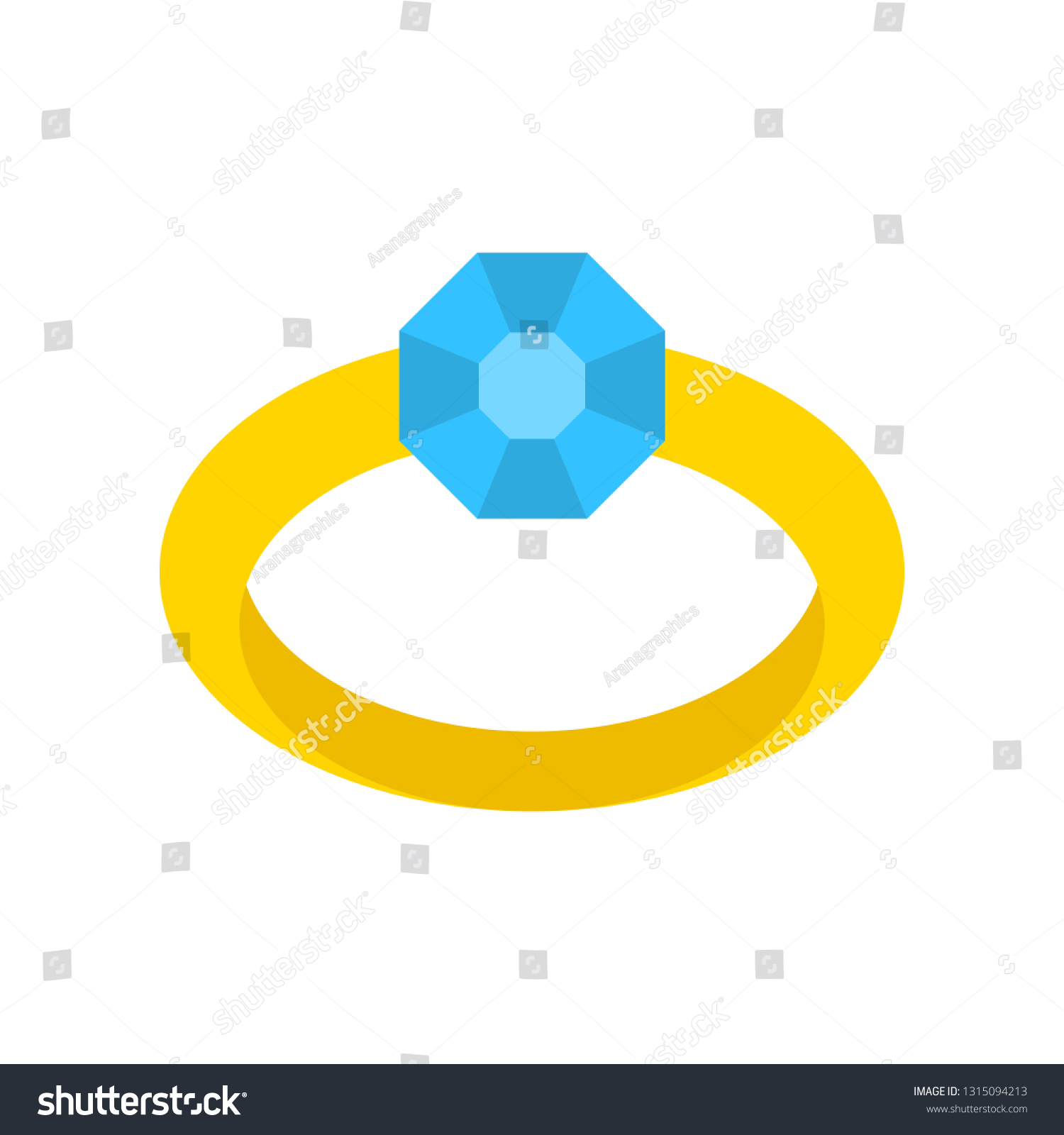 Ring Vector Illustration Isolated Flat Design Stock Vector (Royalty ...