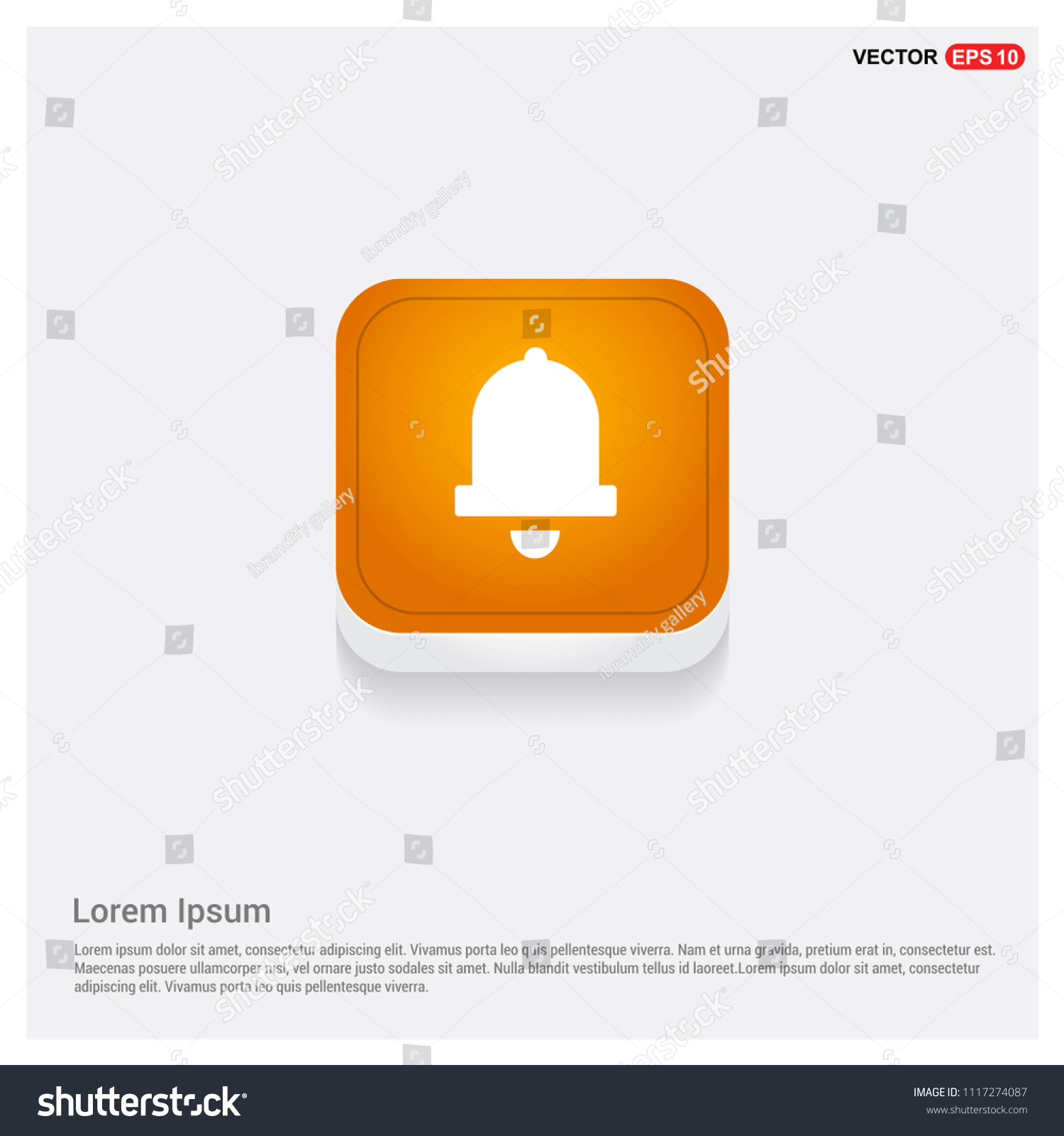 Ringing Bell Icon Orange Abstract Web Stock Vector (Royalty Free ...