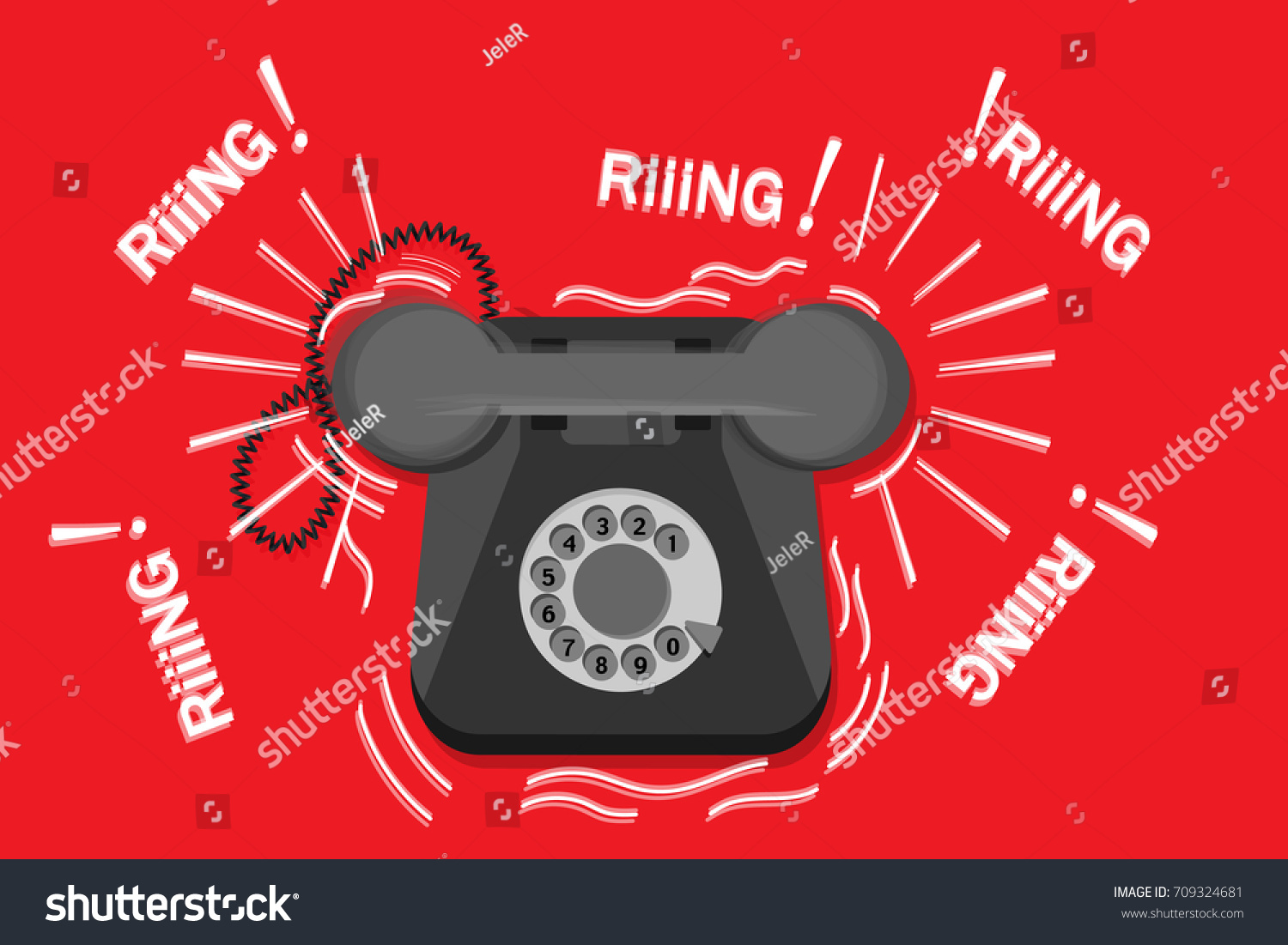 Ringing Old Phonevector Illustration Stock Vector (Royalty Free ...
