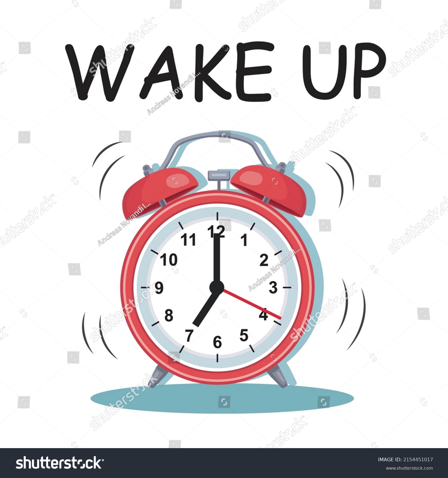 Ringing Red Alarm Clock Cartoon Vector Stock Vector (Royalty Free ...