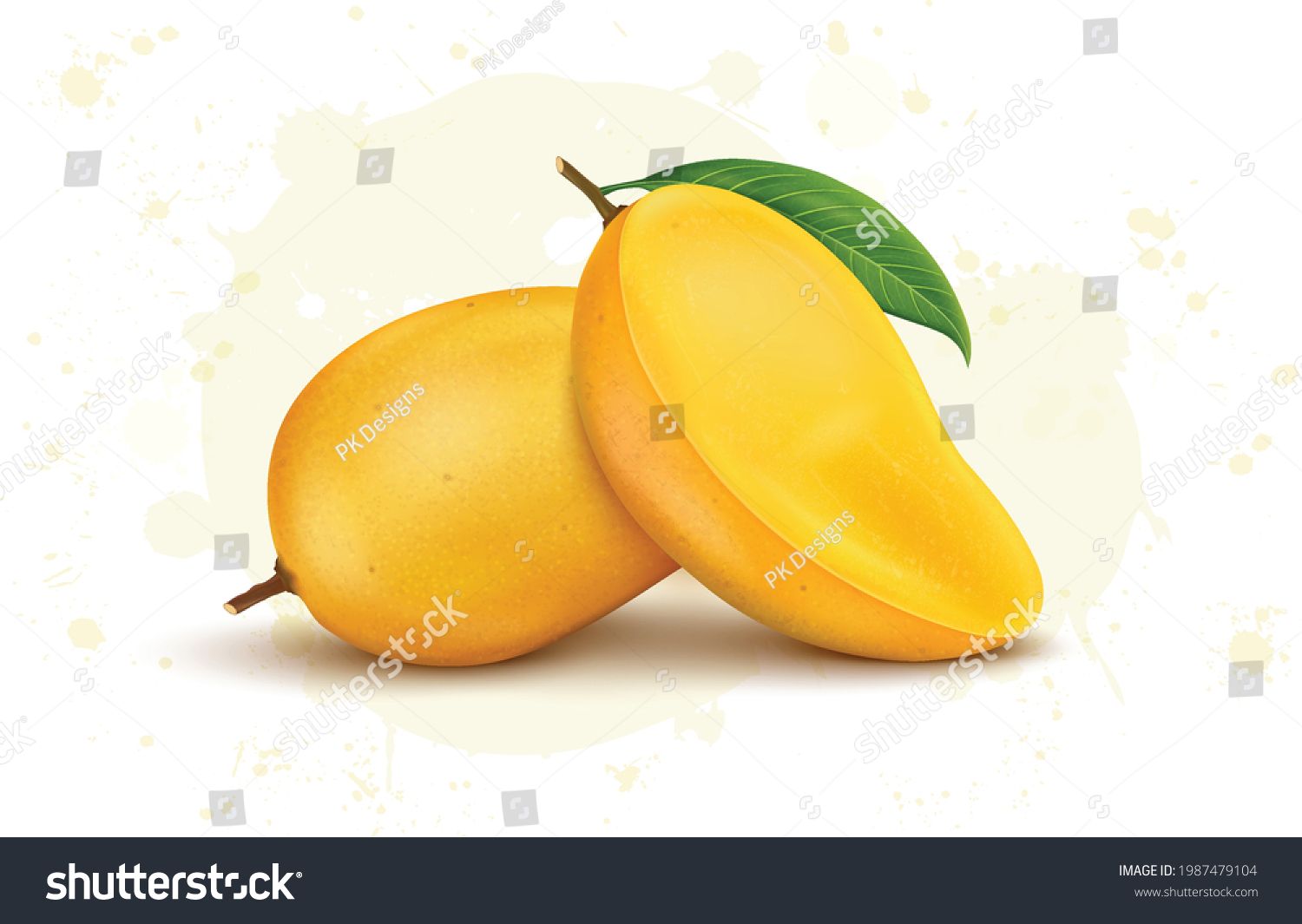 Ripe Fresh Mango Vector Illustration Stock Vector (Royalty Free ...