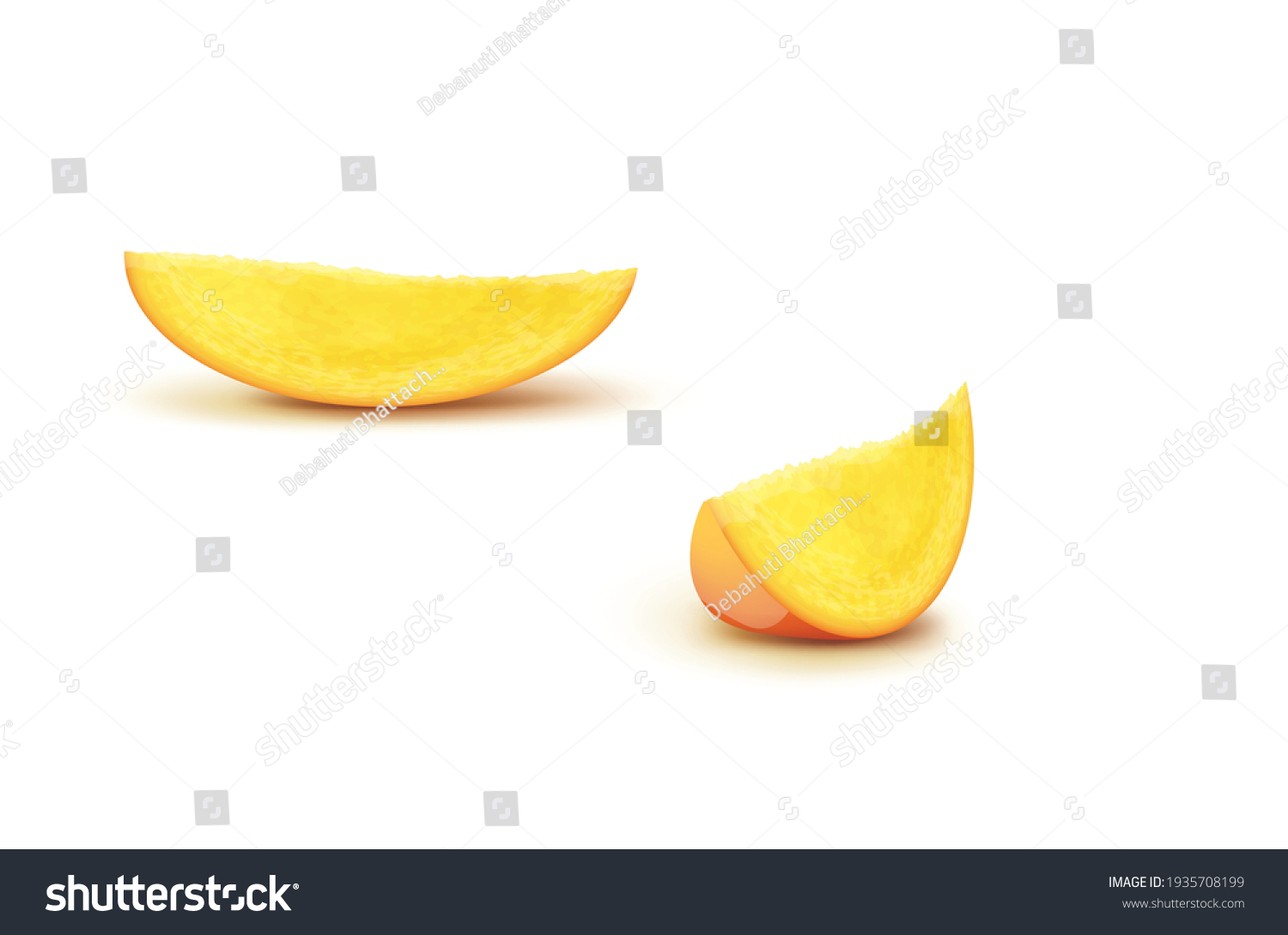 Ripe Mango Slice Vector Illustration Isolated Stock Vector (Royalty ...