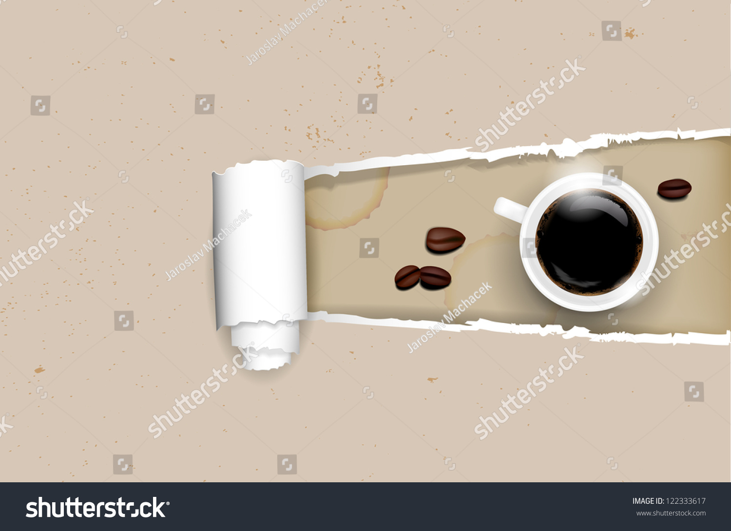 Ripped Paper Background Coffee Concept Vector Stock Vector (Royalty ...